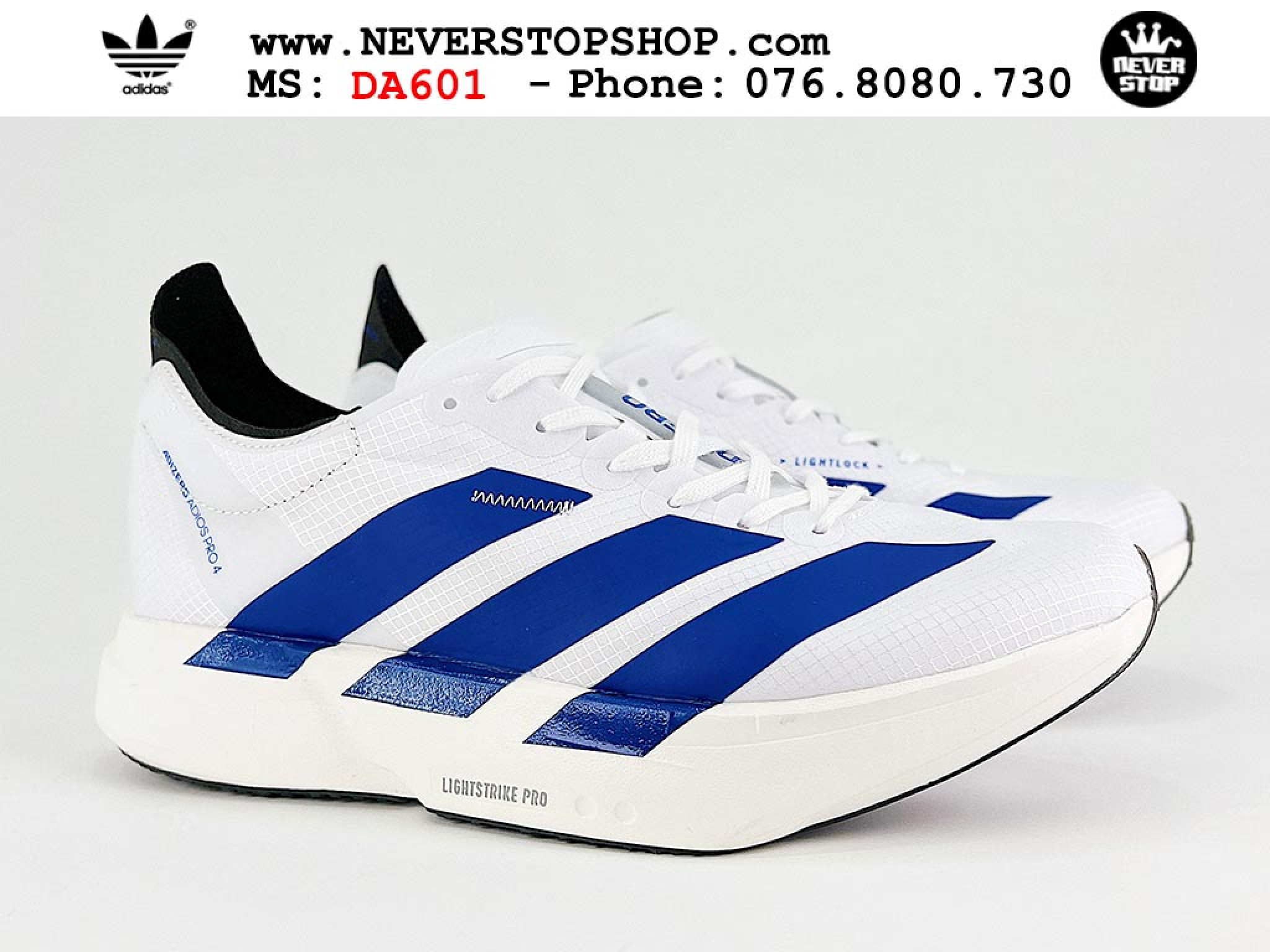 Giày chạy bộ ADIDAS ADIZERO ADIOS PRO 4 WHITE BLUE chuẩn ...