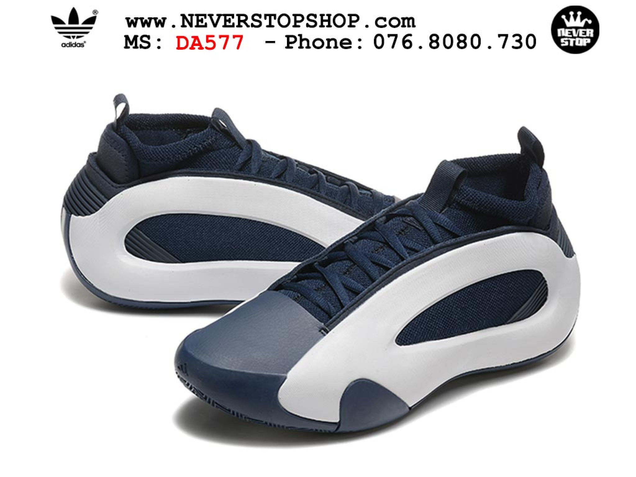 Giày bóng rổ ADIDAS HARDEN VOL 8 NAVY WHITE cổ cao ...