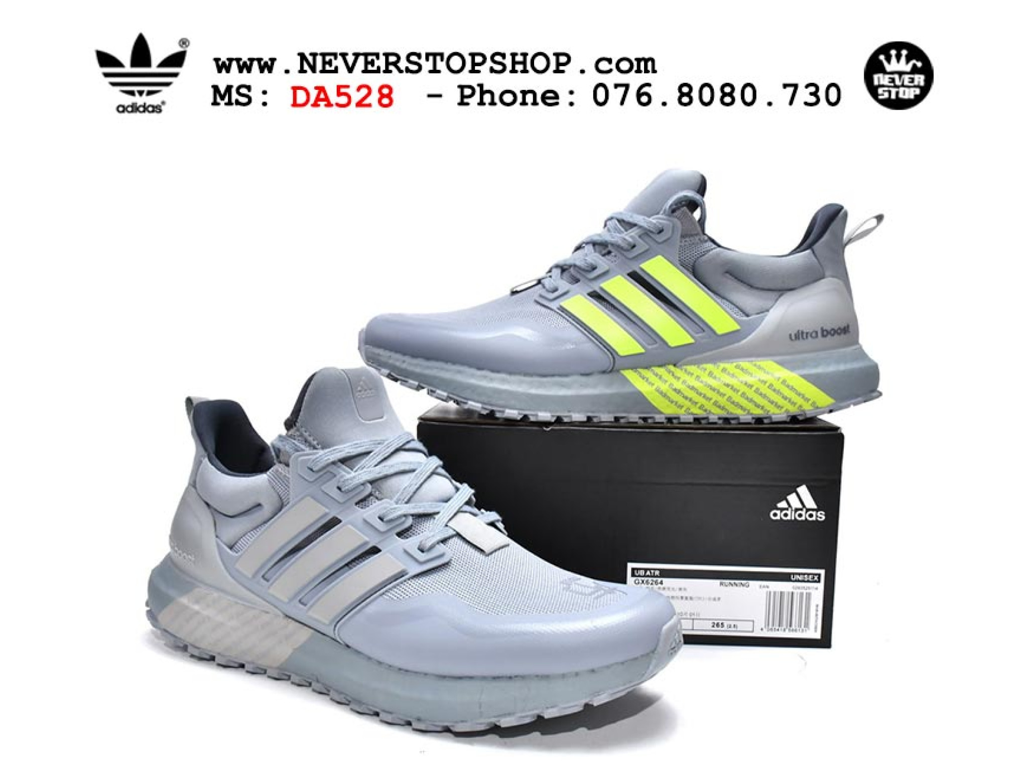 Giày thể thao ADIDAS ULTRA BOOST 4.0 GREY NEON nam nữ ...