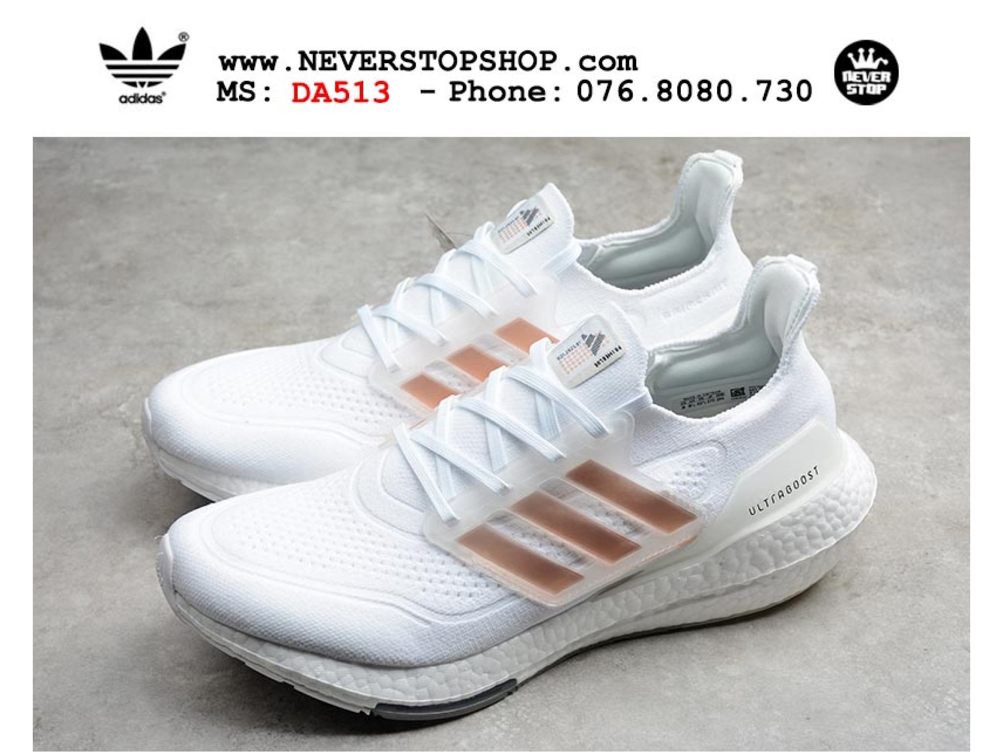 Giày thể thao ADIDAS ULTRA BOOST 7.0 WHITE ORANGE STRIPES ...