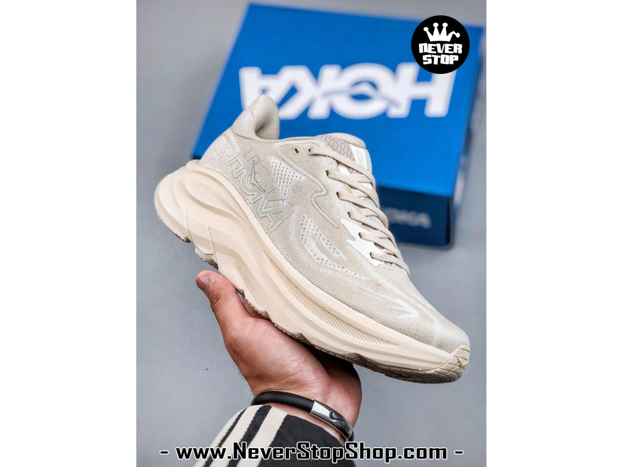 Giày chạy bộ nam nữ HOKA CLIFTON 10 CREAM WHITE hàng ...