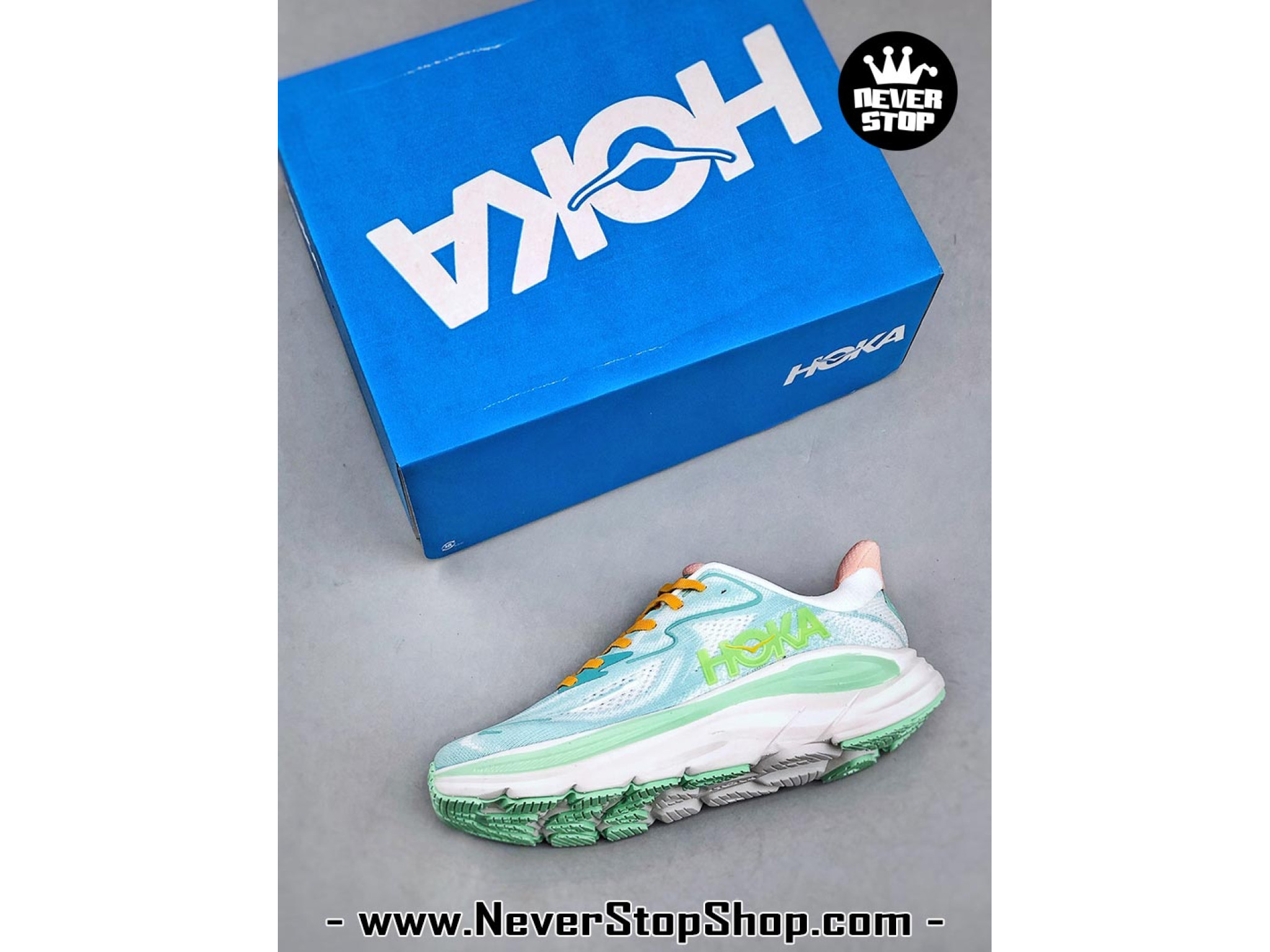 HOKA : Giày chạy bộ nam nữ HOKA CLIFTON 10 MINT GREEN ...