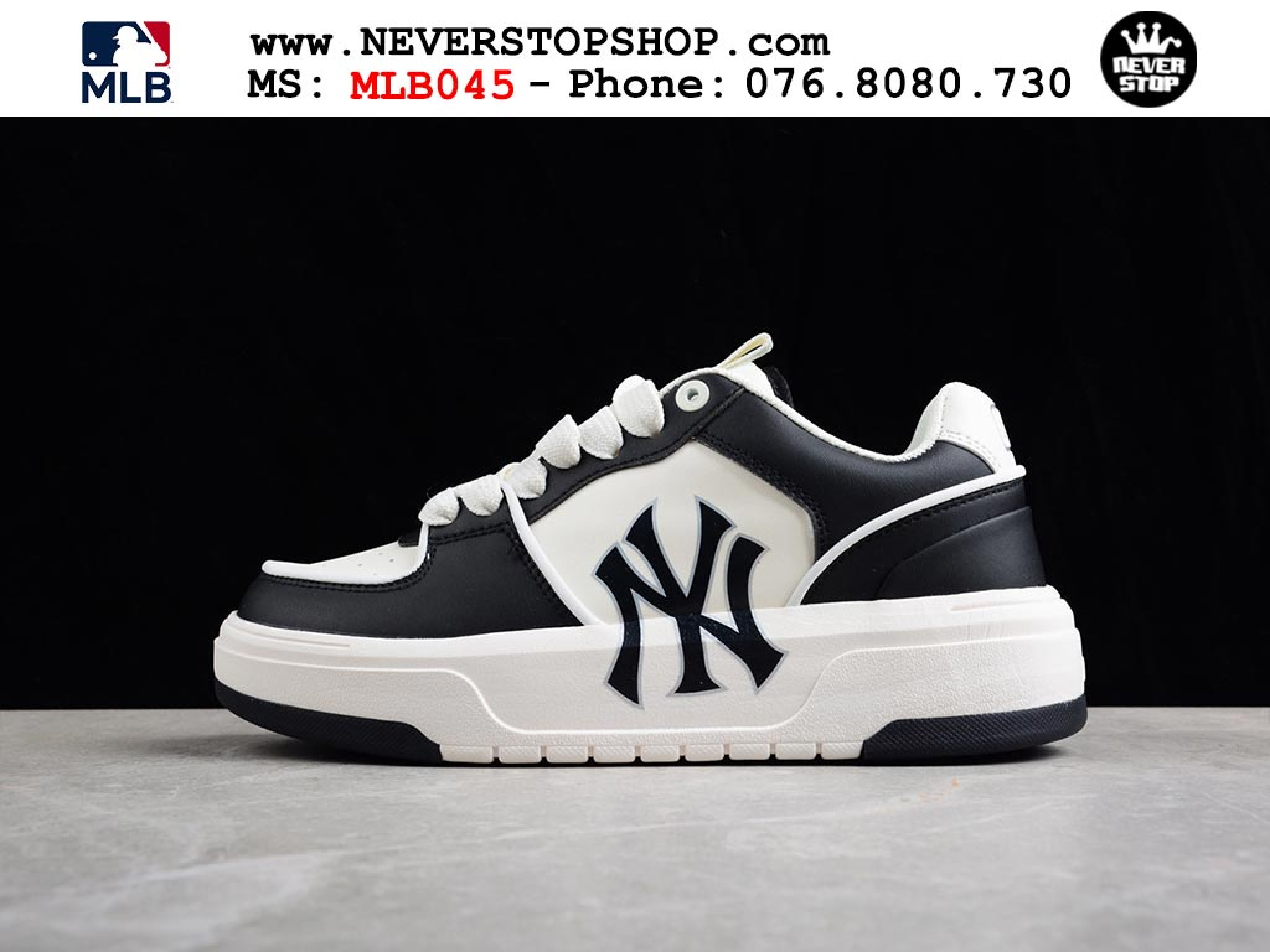 Giày MLB CHUNKY LINER NY NEW YORK BLACK WHITE Hàn Quốc ...