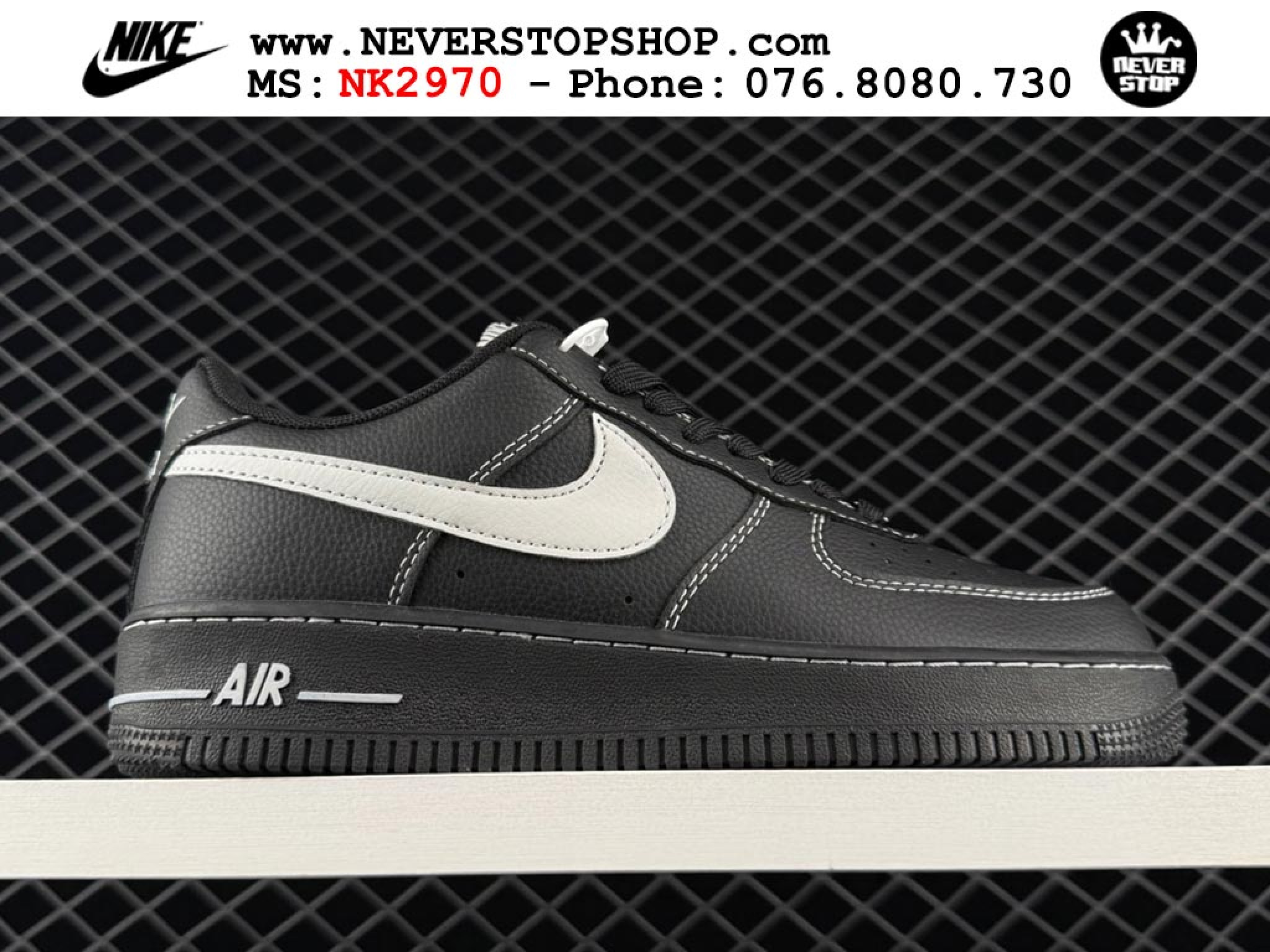 Giày thể thao NIKE AIR FORCE 1 AF1 LOW BLACK WHITE TICK ...
