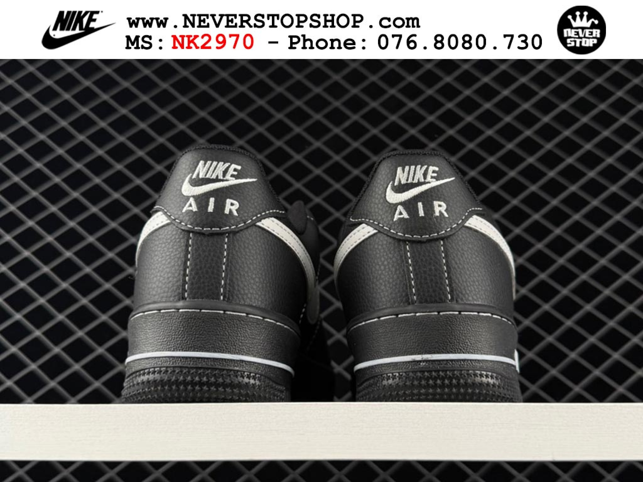 Giày thể thao NIKE AIR FORCE 1 AF1 LOW BLACK WHITE TICK ...
