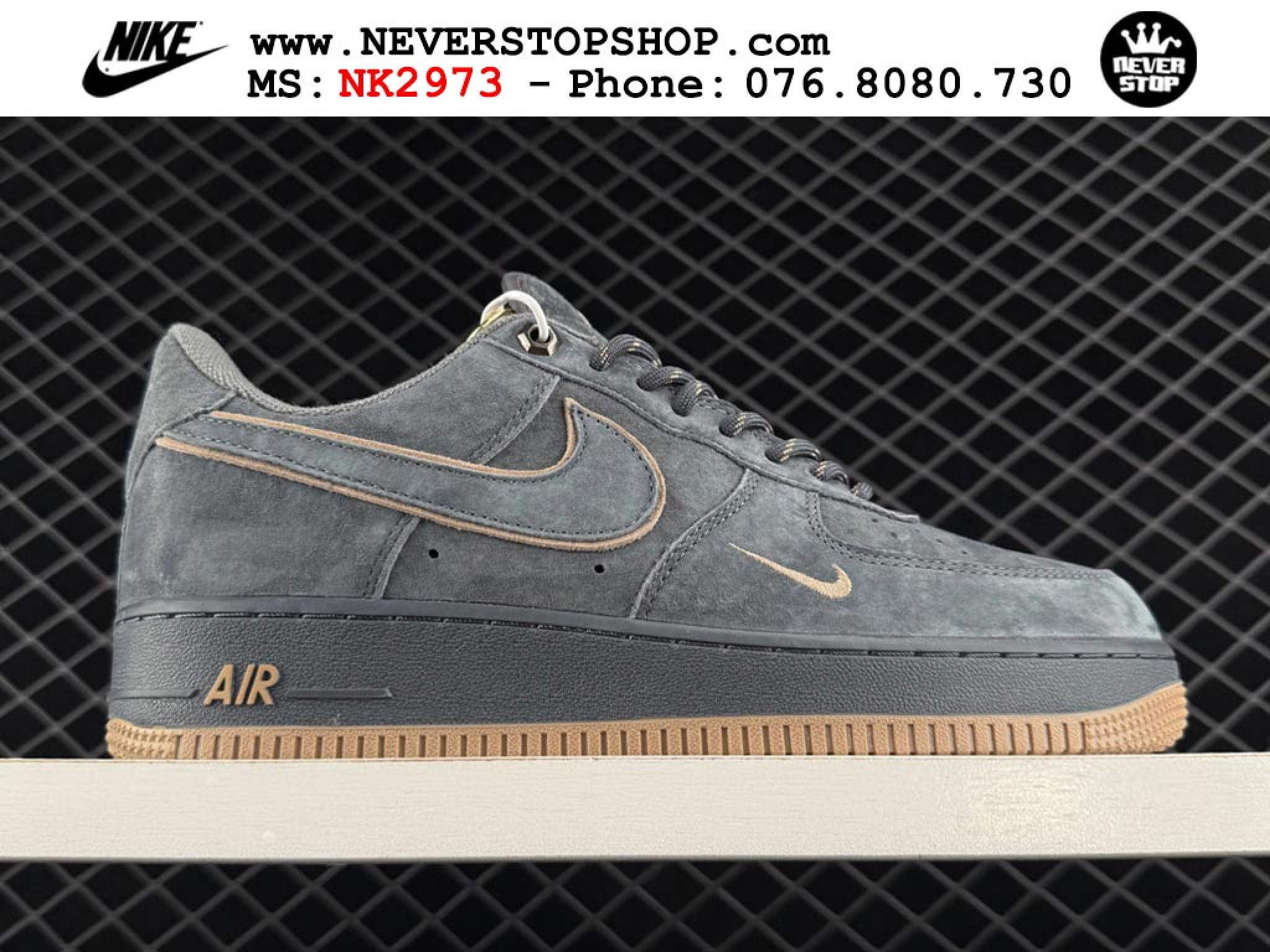 Giày thể thao NIKE AIR FORCE 1 AF1 LOW GREY SUEDE GUM ...