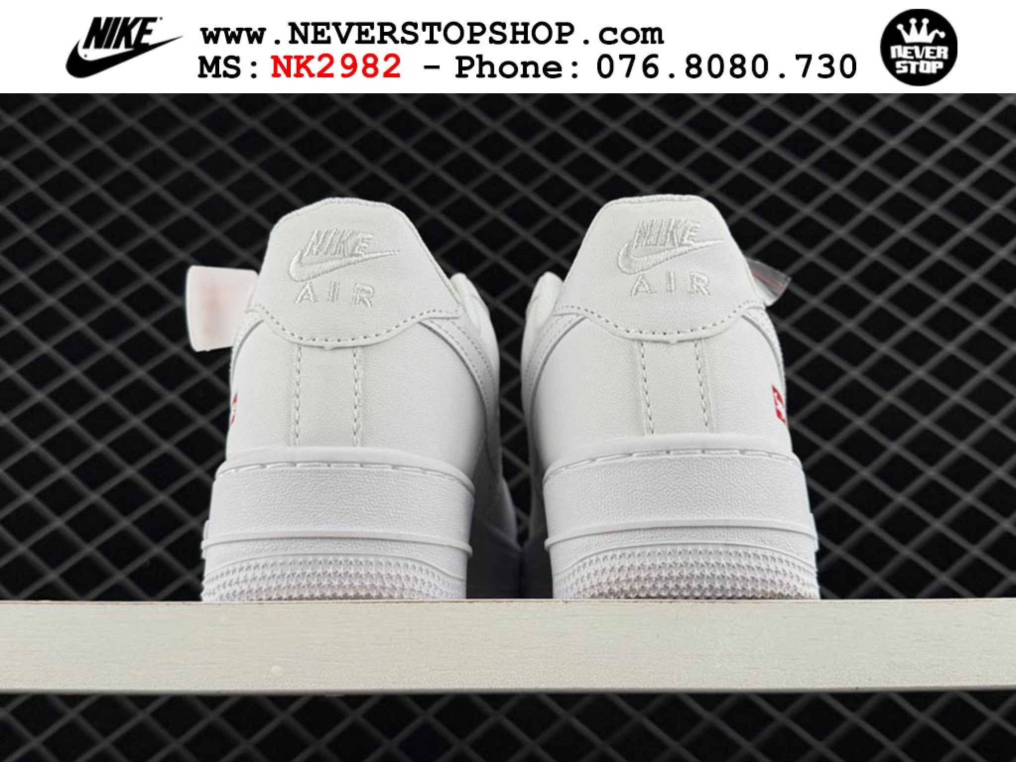 Giày thể thao NIKE AIR FORCE 1 AF1 LOW SUPREME WHITE RED ...