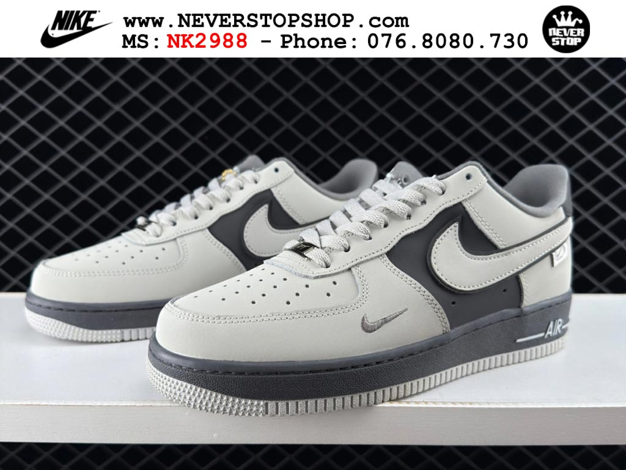Giày thể thao NIKE AIR FORCE 1 AF1 LOW WHITE DARK GREY ...