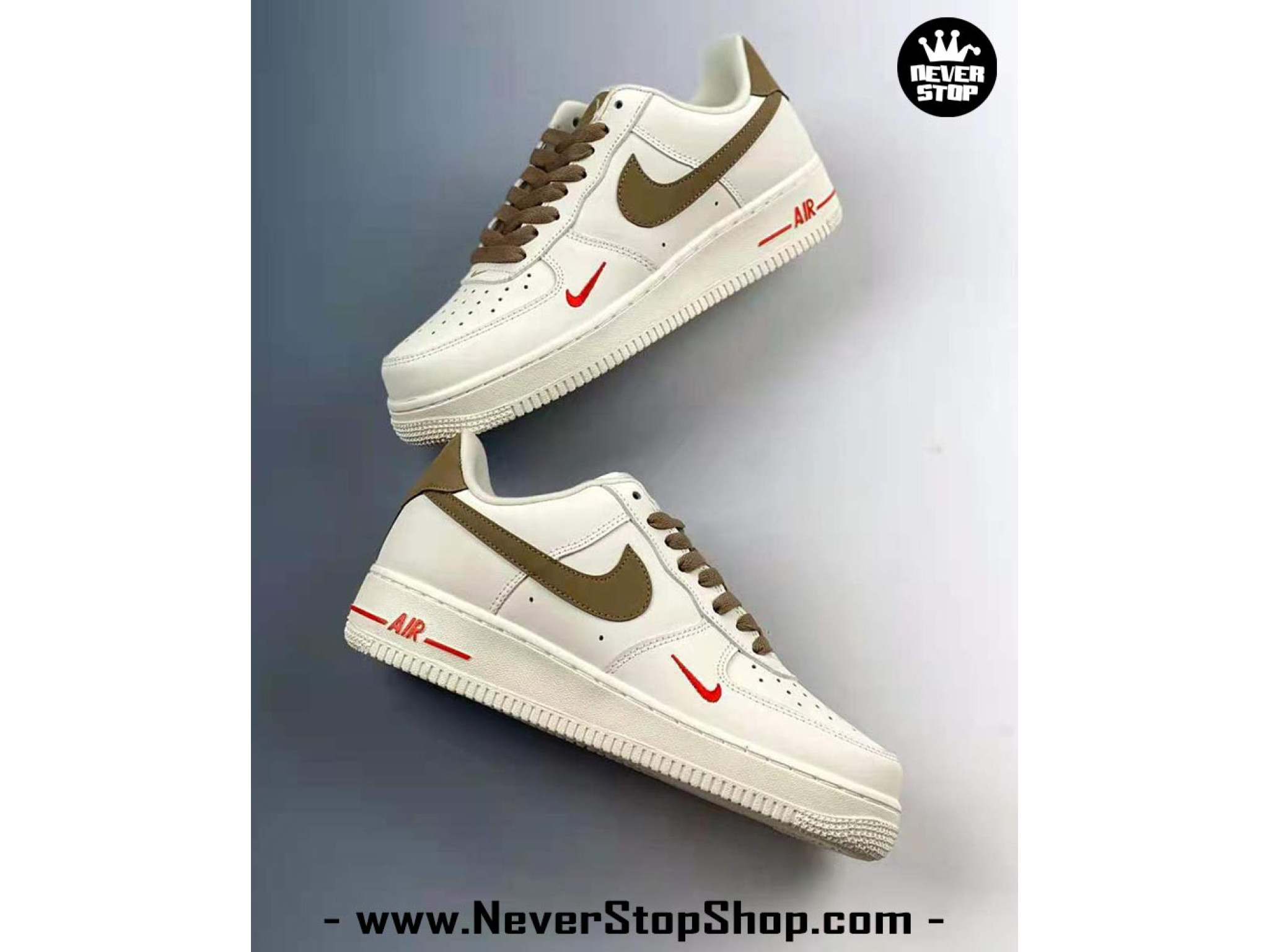 Giày thể thao NIKE AIR FORCE 1 AF1 LOW WHITE BROWN nam ...