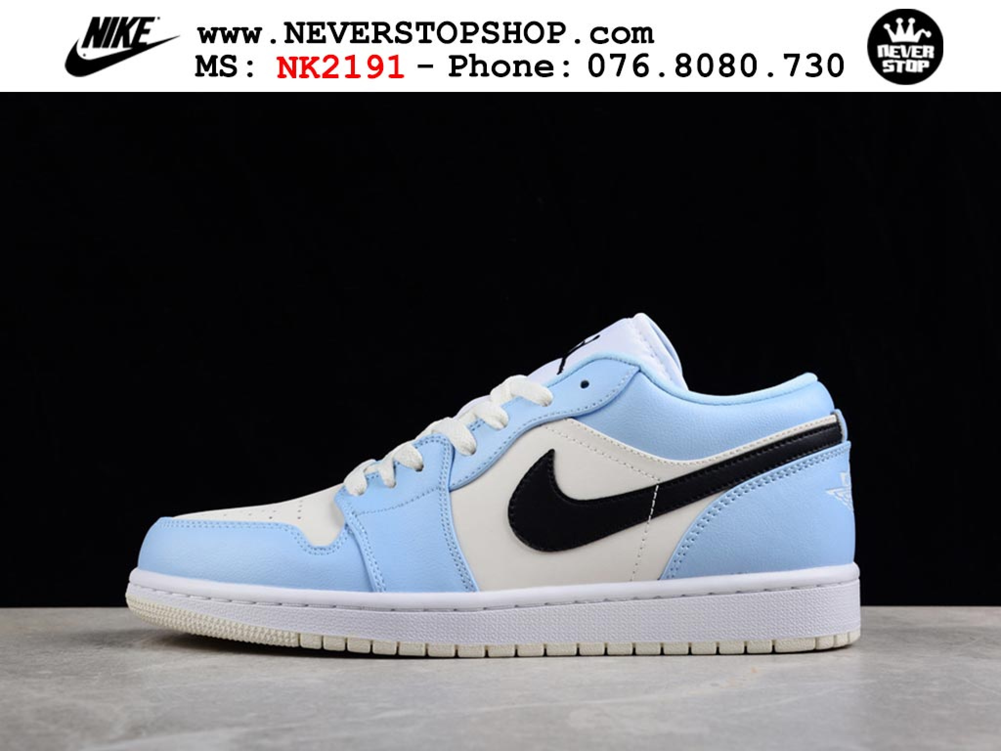 Giày NIKE AIR JORDAN 1 LOW ICE BLUE BLACK cổ thấp bản ...