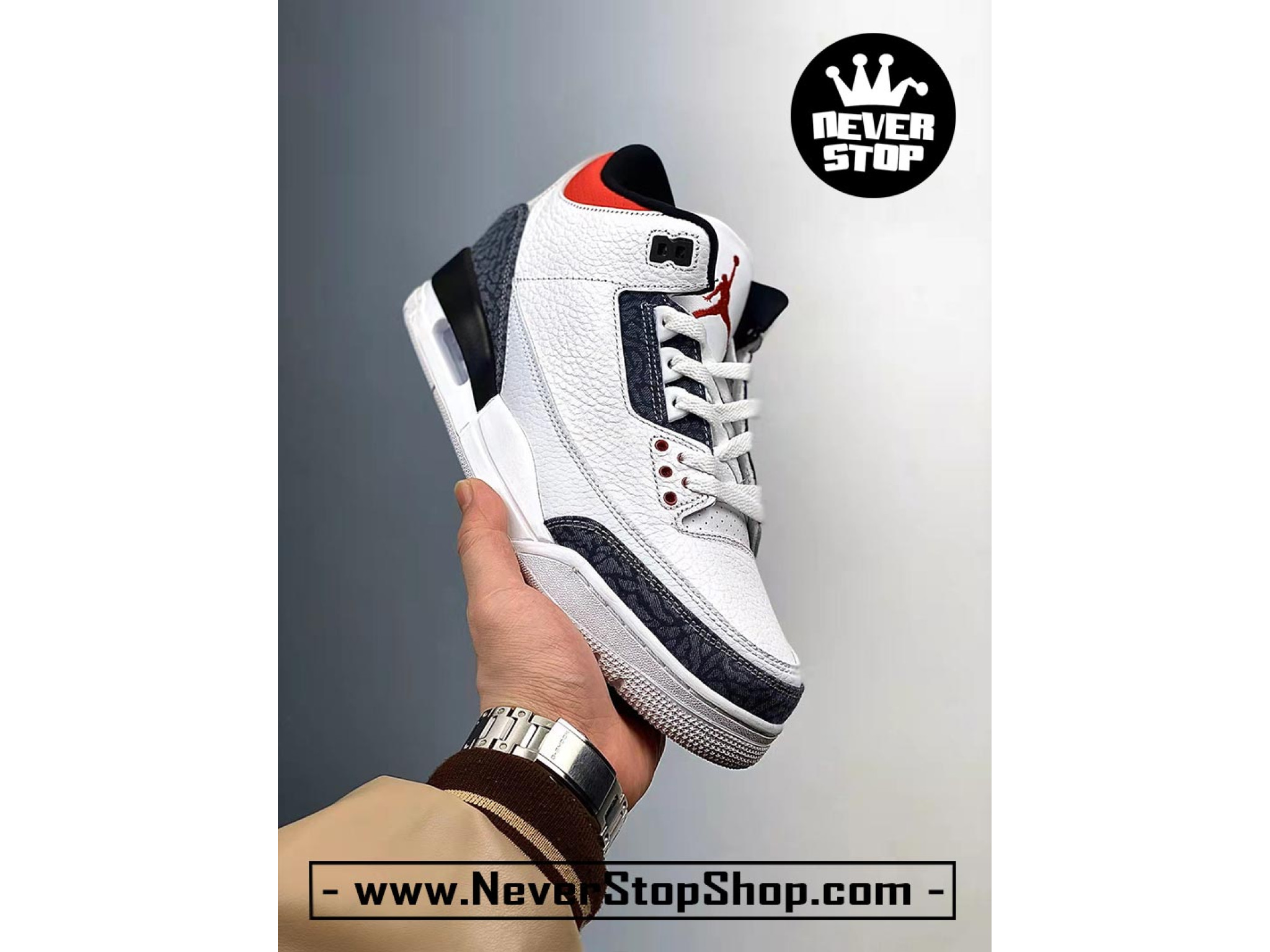 Giày bóng rổ NIKE JORDAN 3 DENIM FIRE RED cổ cao hàng ...