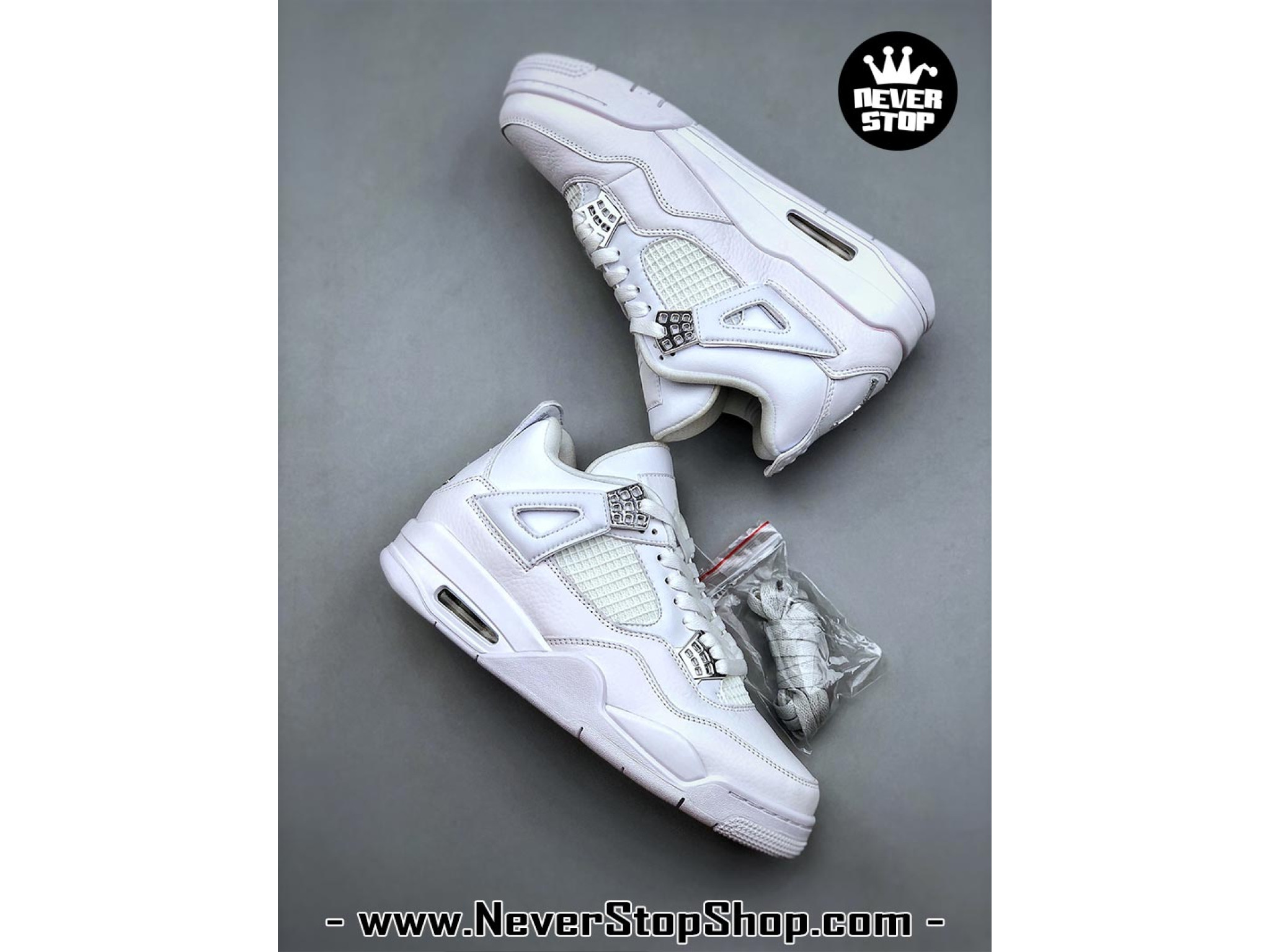 Giày thể thao NIKE AIR JORDAN 4 JD4 ALL WHITE nam nữ ...
