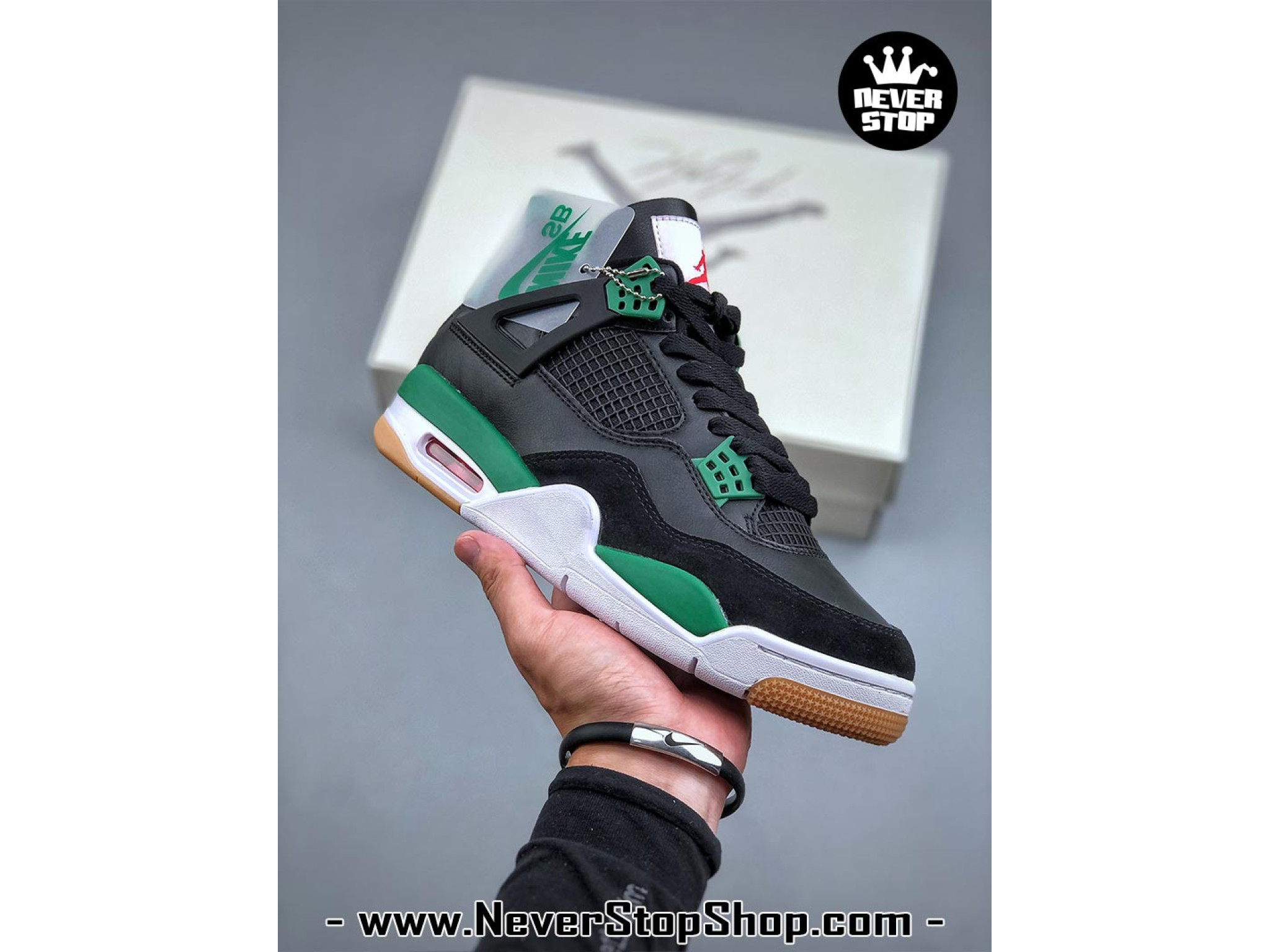 Giày thể thao NIKE AIR JORDAN 4 JD4 BLACK GREEN nam nữ ...
