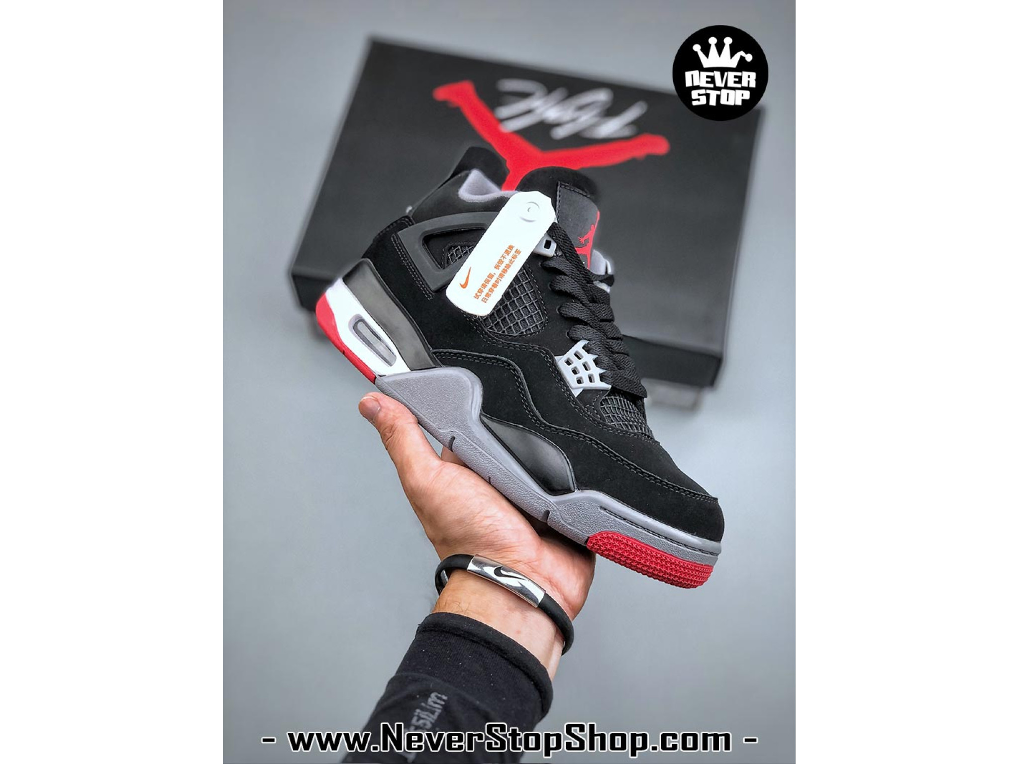 Giày thể thao NIKE AIR JORDAN 4 JD4 BRED nam nữ cổ ...