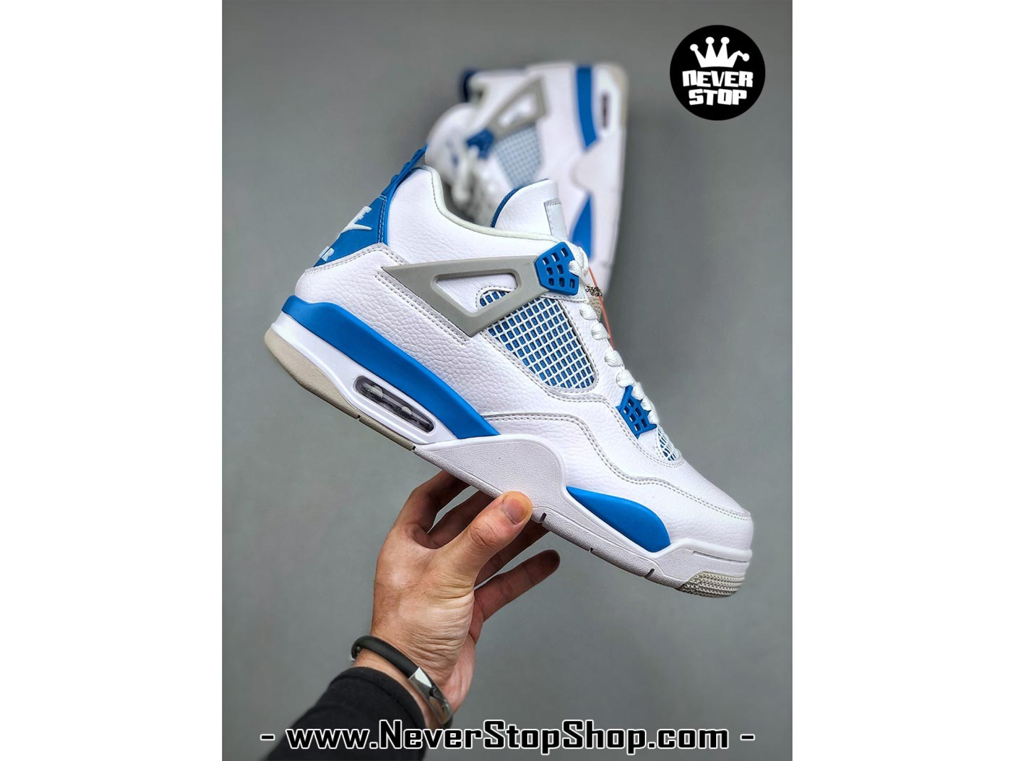 Giày thể thao NIKE AIR JORDAN 4 JD4 MILITARY BLUE nam ...