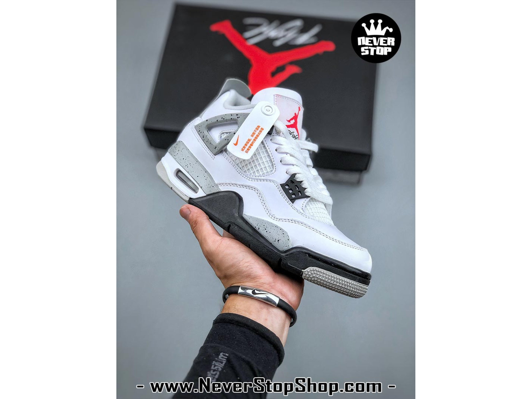 NIKE : Giày thể thao NIKE AIR JORDAN 4 JD4 WHITE CEMENT ...