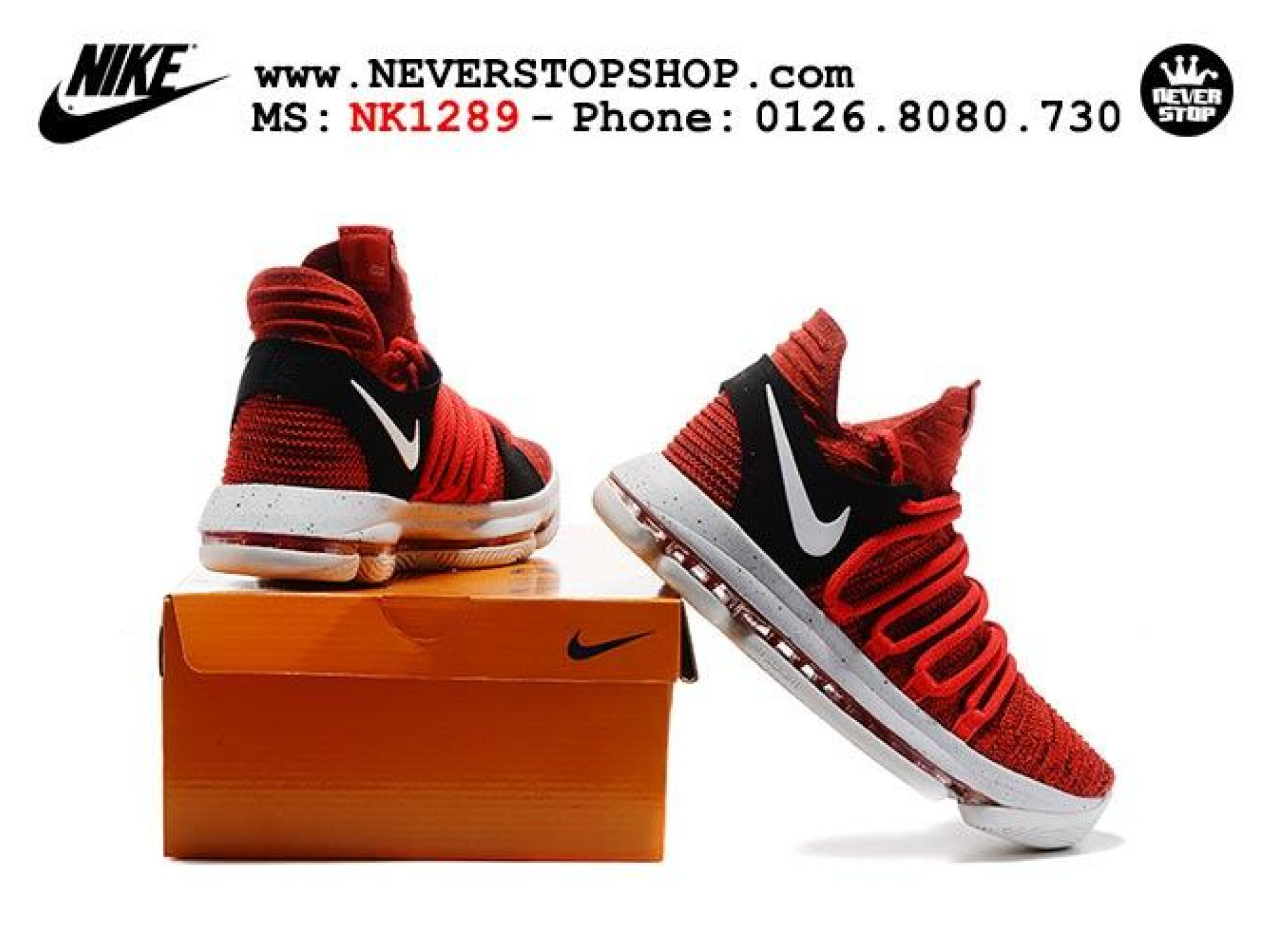 Giày chuyên bóng rổ NIKE KD 10 RED VELVET hàng sfake ...