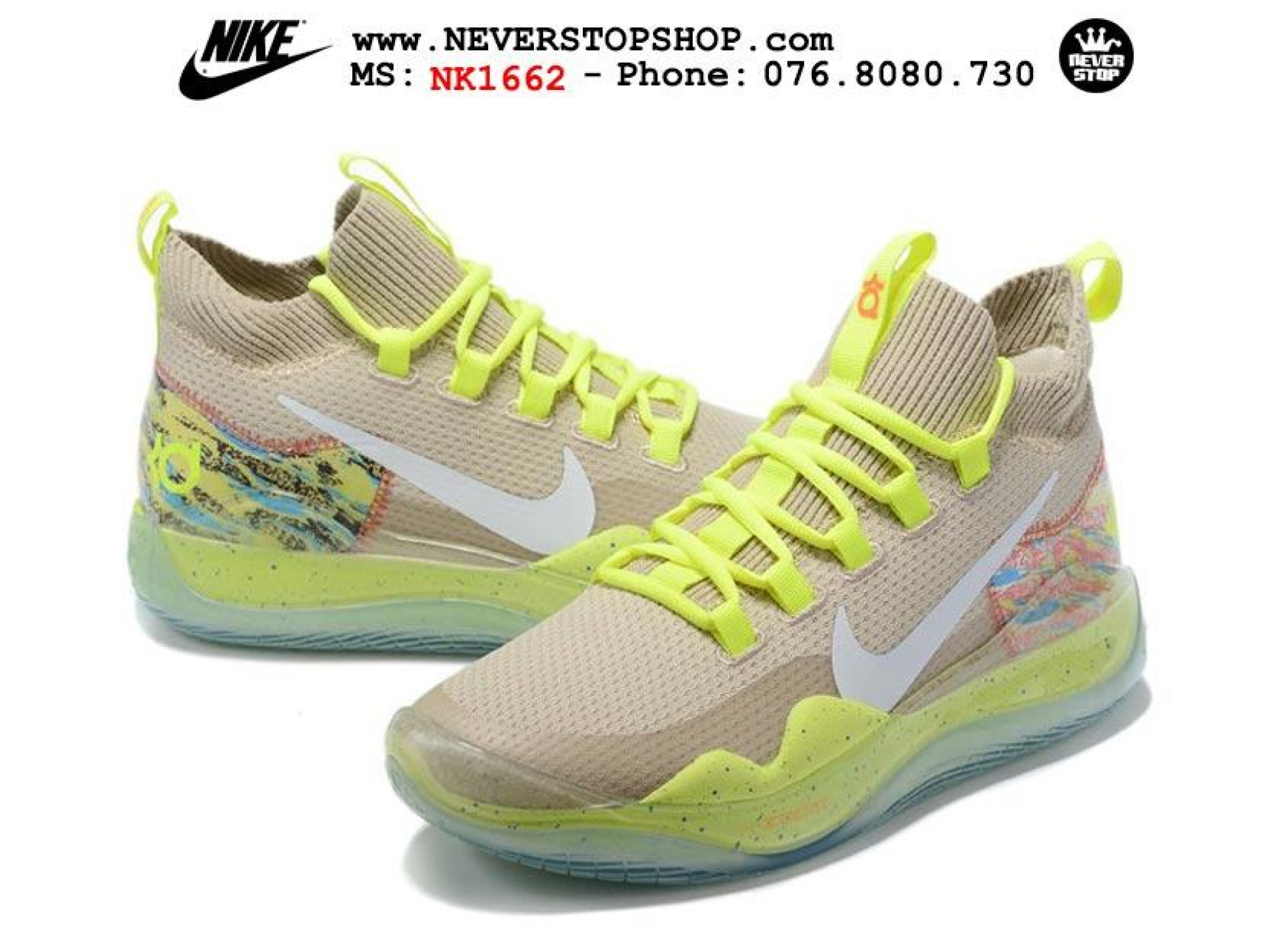 Nike KD 12 : Giày bóng rổ NIKE KD 12 FLYWIRE GREY VOLT ...