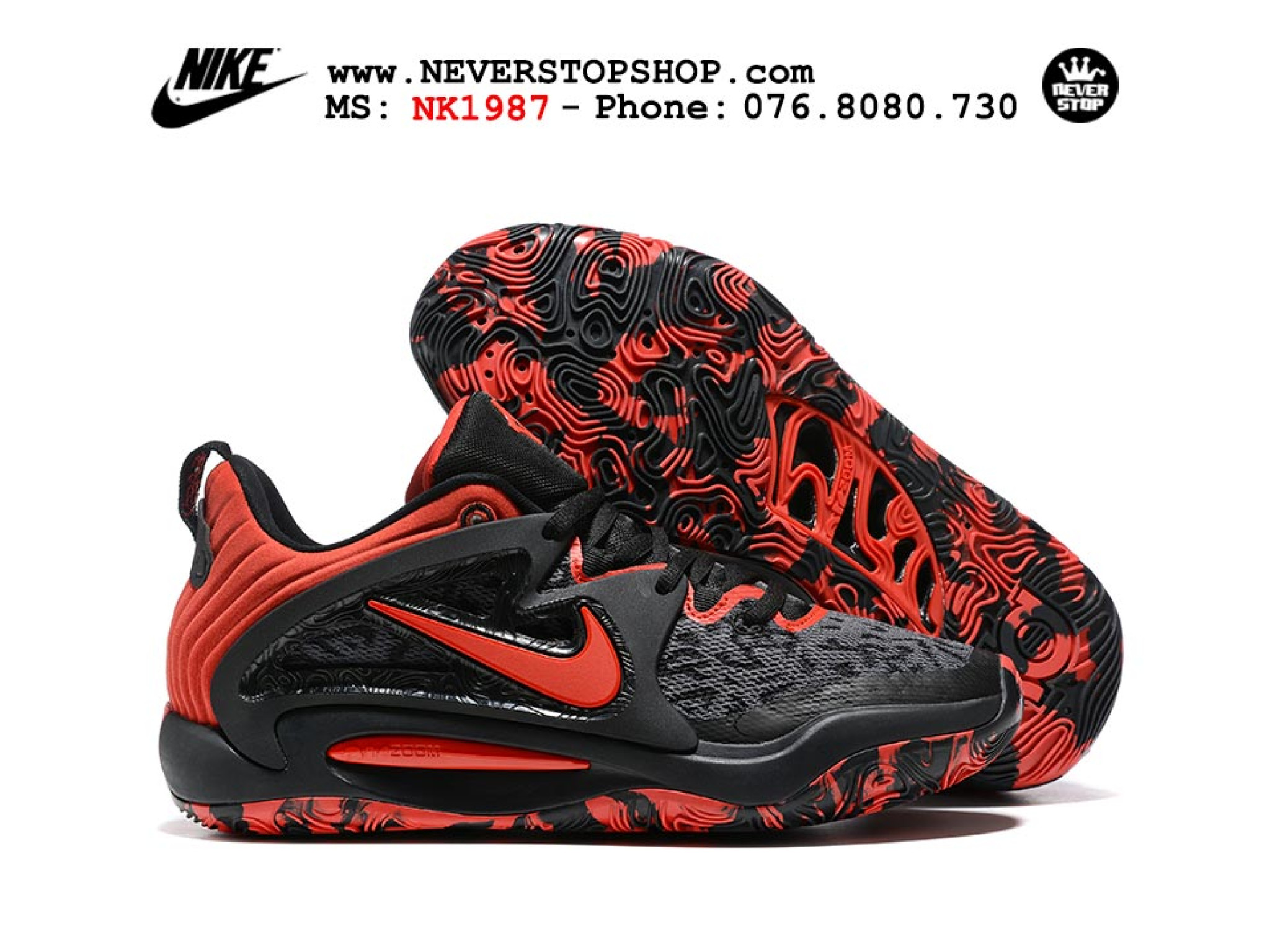 Giày bóng rổ cổ thấp NIKE KD 15 BRED hàng replica ...