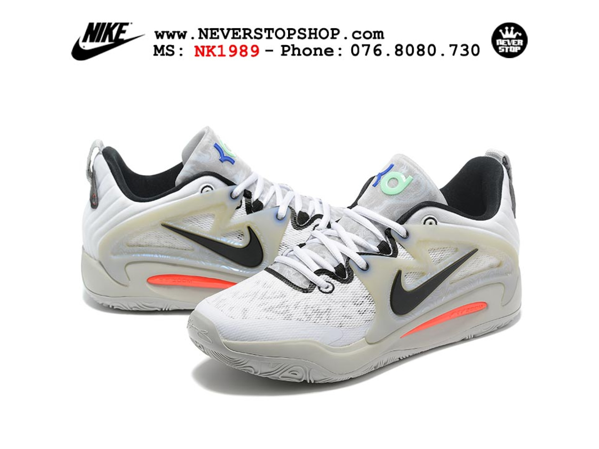 Giày bóng rổ cổ thấp NIKE KD 15 BROOKLYN NETS WHITE ...