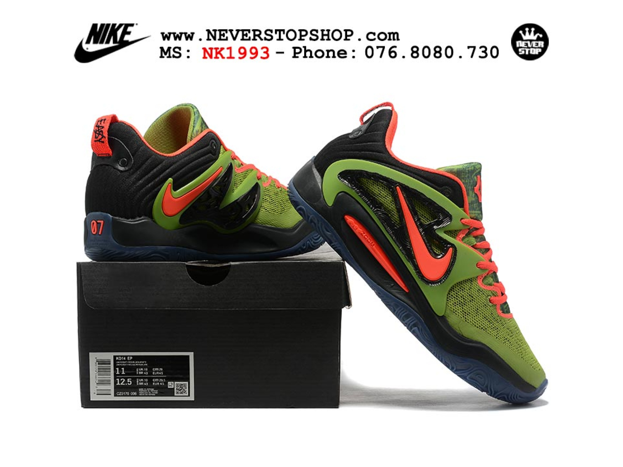 Giày (Order) : Giày bóng rổ cổ thấp NIKE KD 15 GREEN ...