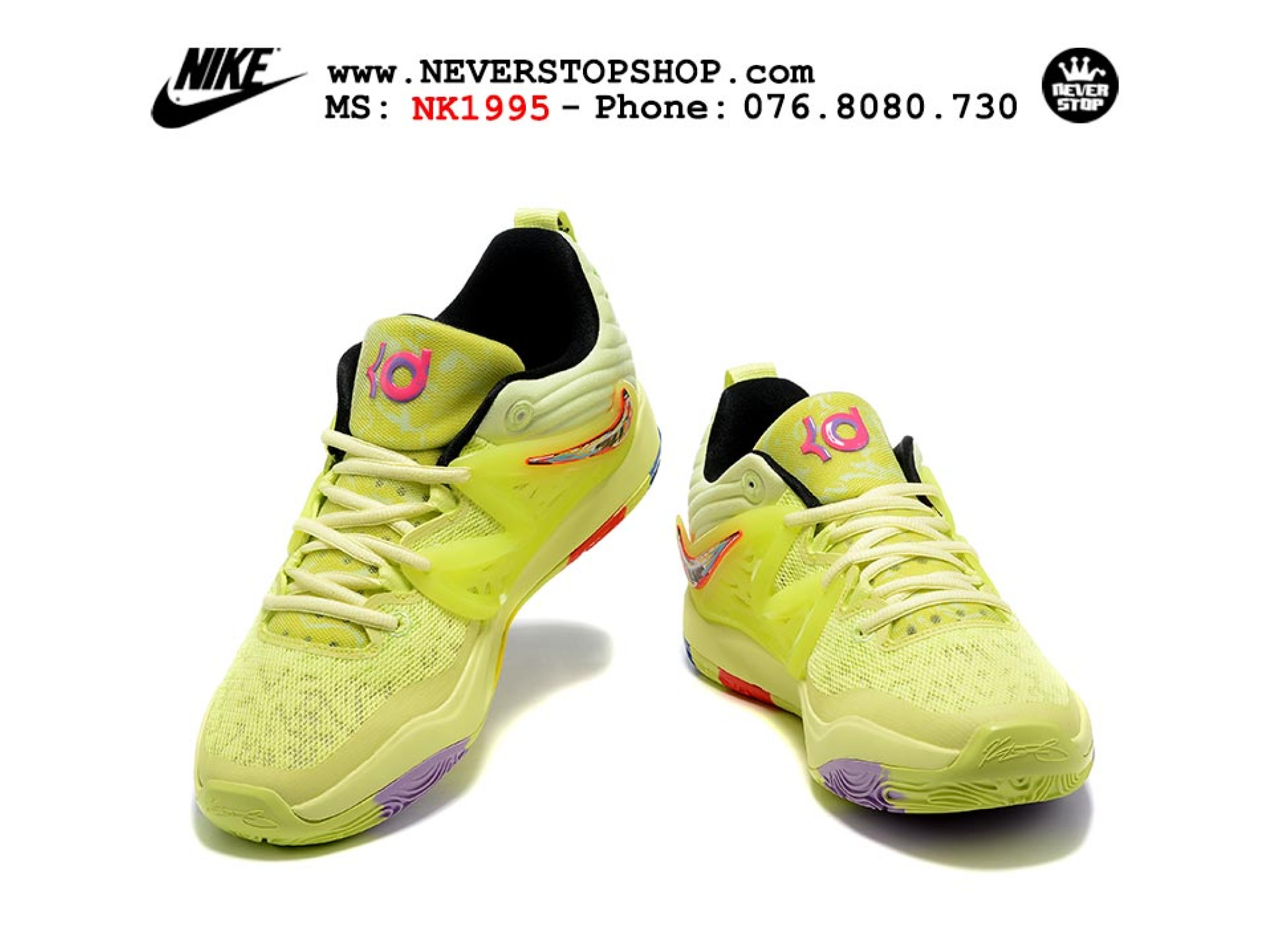 Giày bóng rổ cổ thấp NIKE KD 15 LIGHT LEMON TWIST ...
