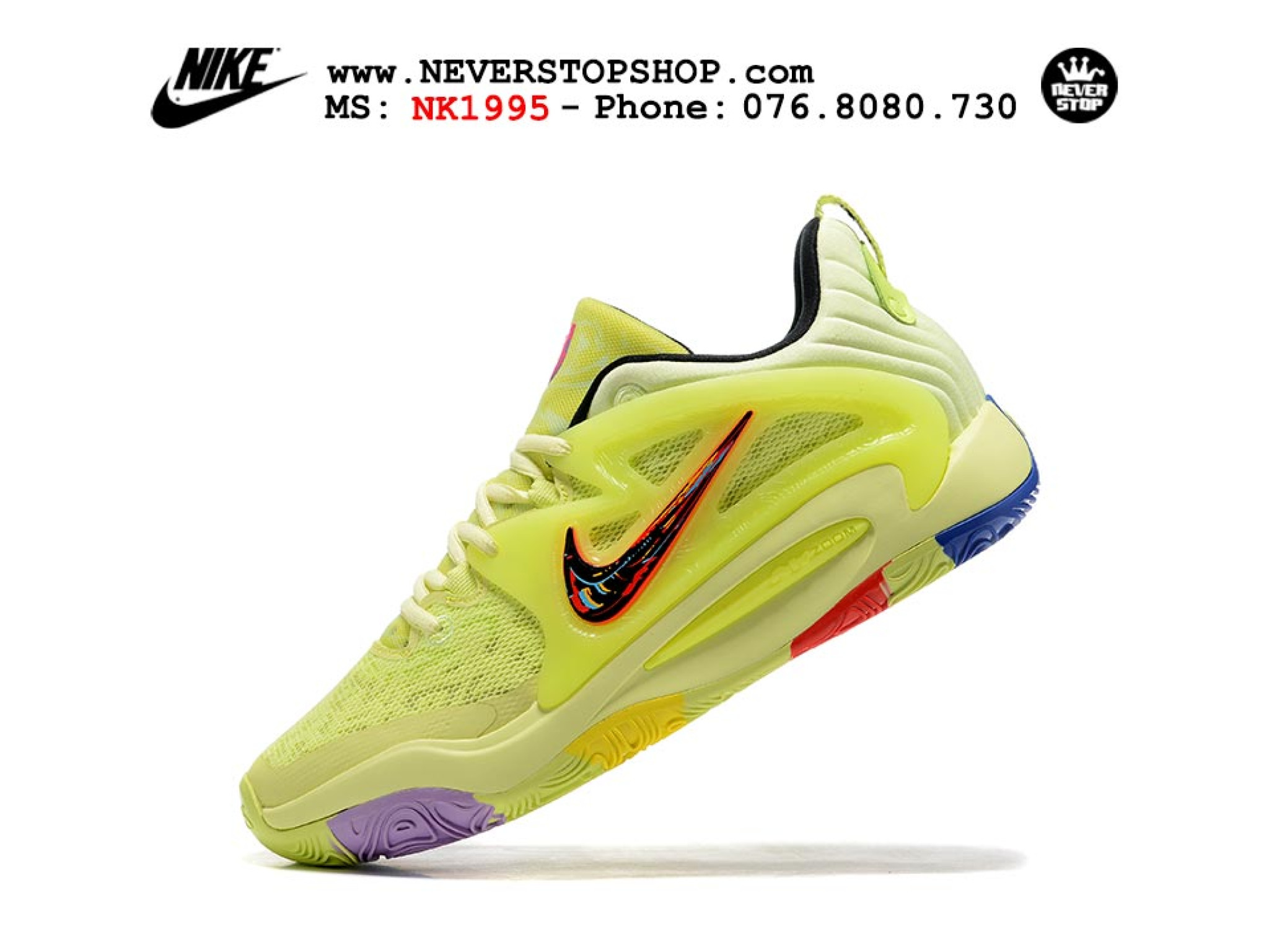 Giày bóng rổ cổ thấp NIKE KD 15 LIGHT LEMON TWIST ...