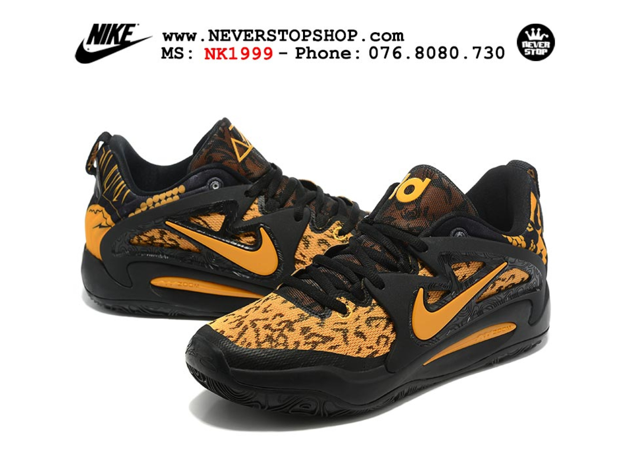 Giày bóng rổ cổ thấp NIKE KD 15 YELLOW BLACK hàng ...
