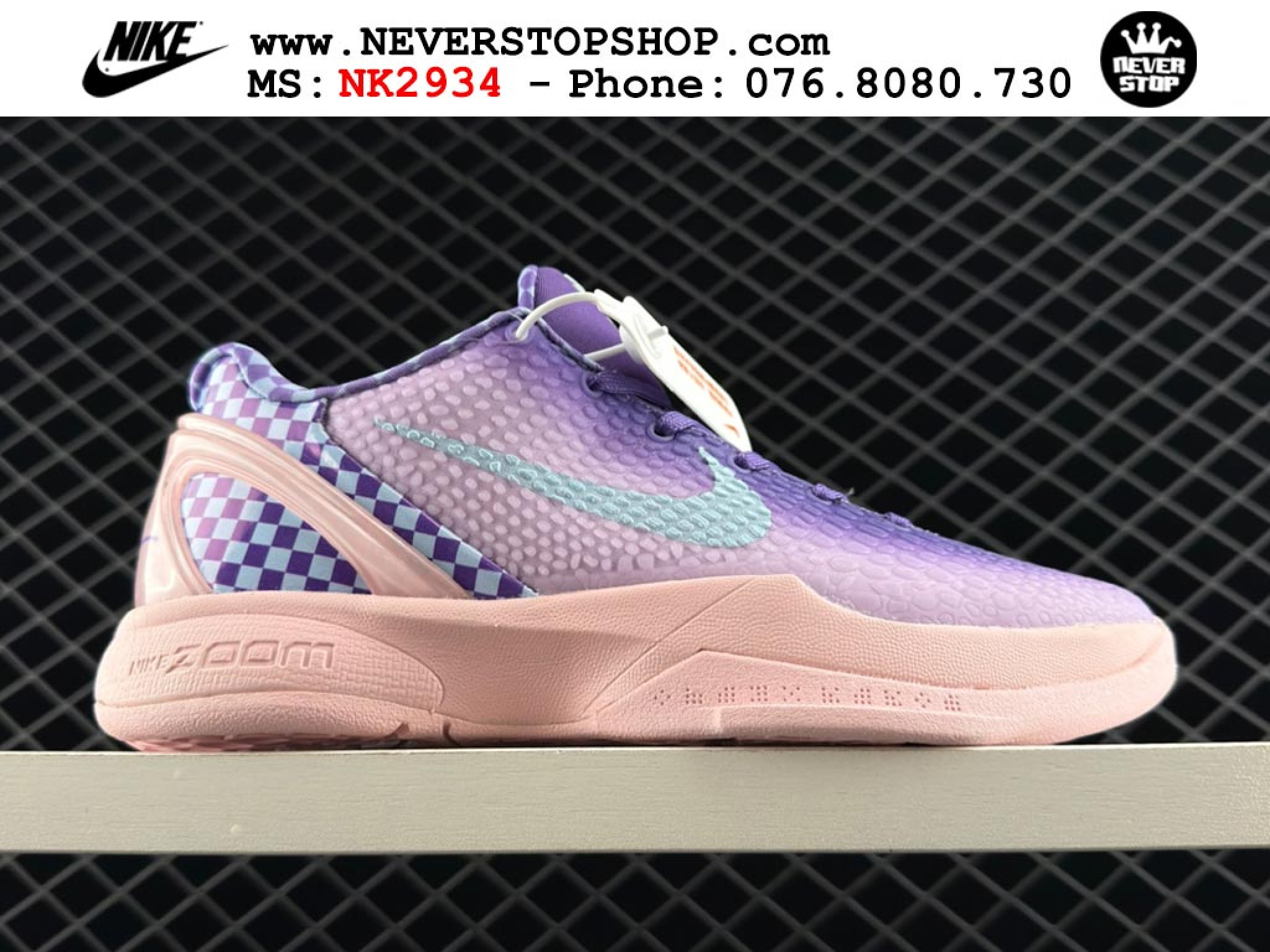 NIKE : Giày bóng rổ NIKE KOBE 6 PURPLE CHECKERBOARD nam ...