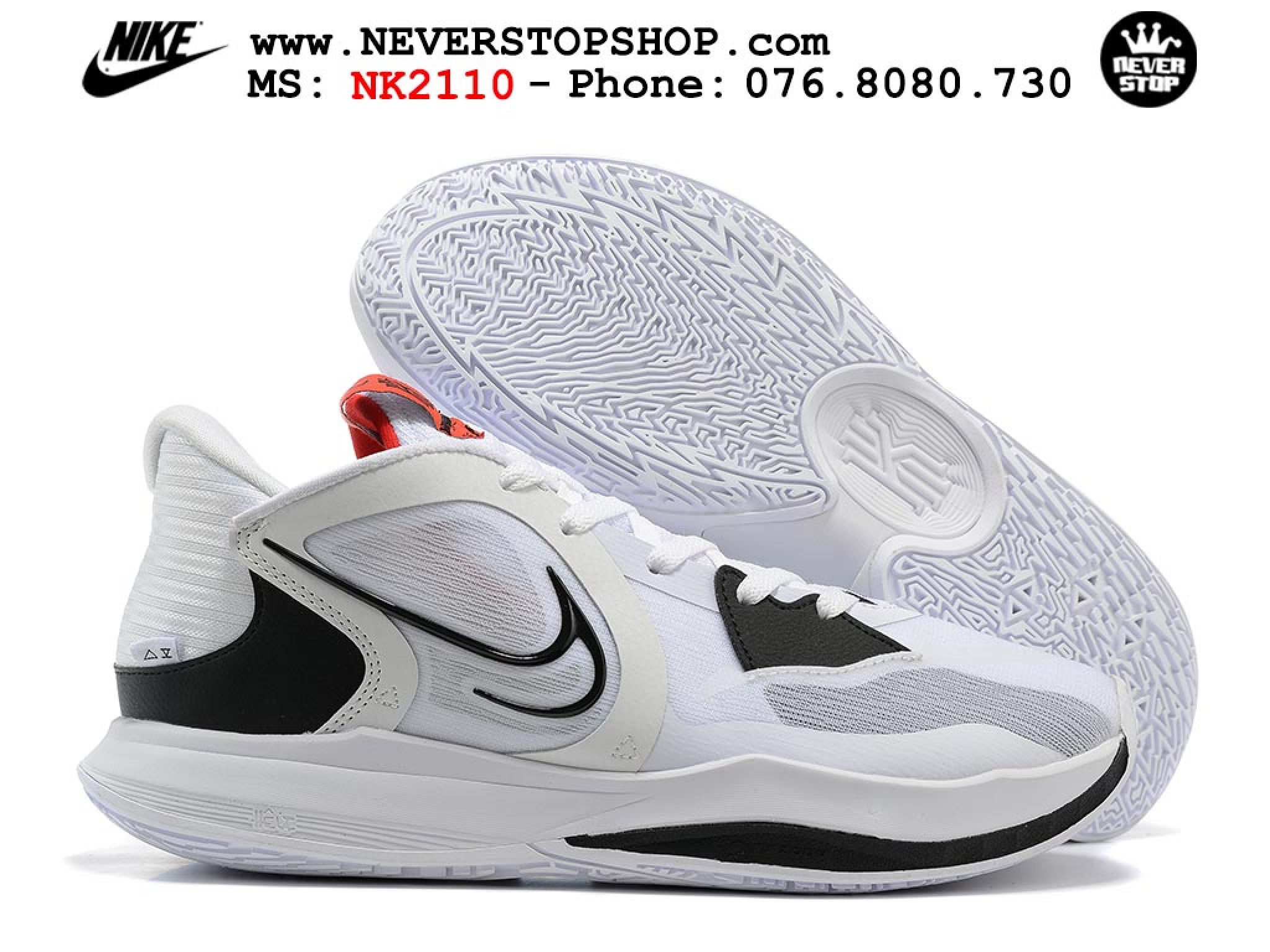 Giày bóng rổ nam cổ thấp NIKE KYRIE 5 LOW WHITE RED ...