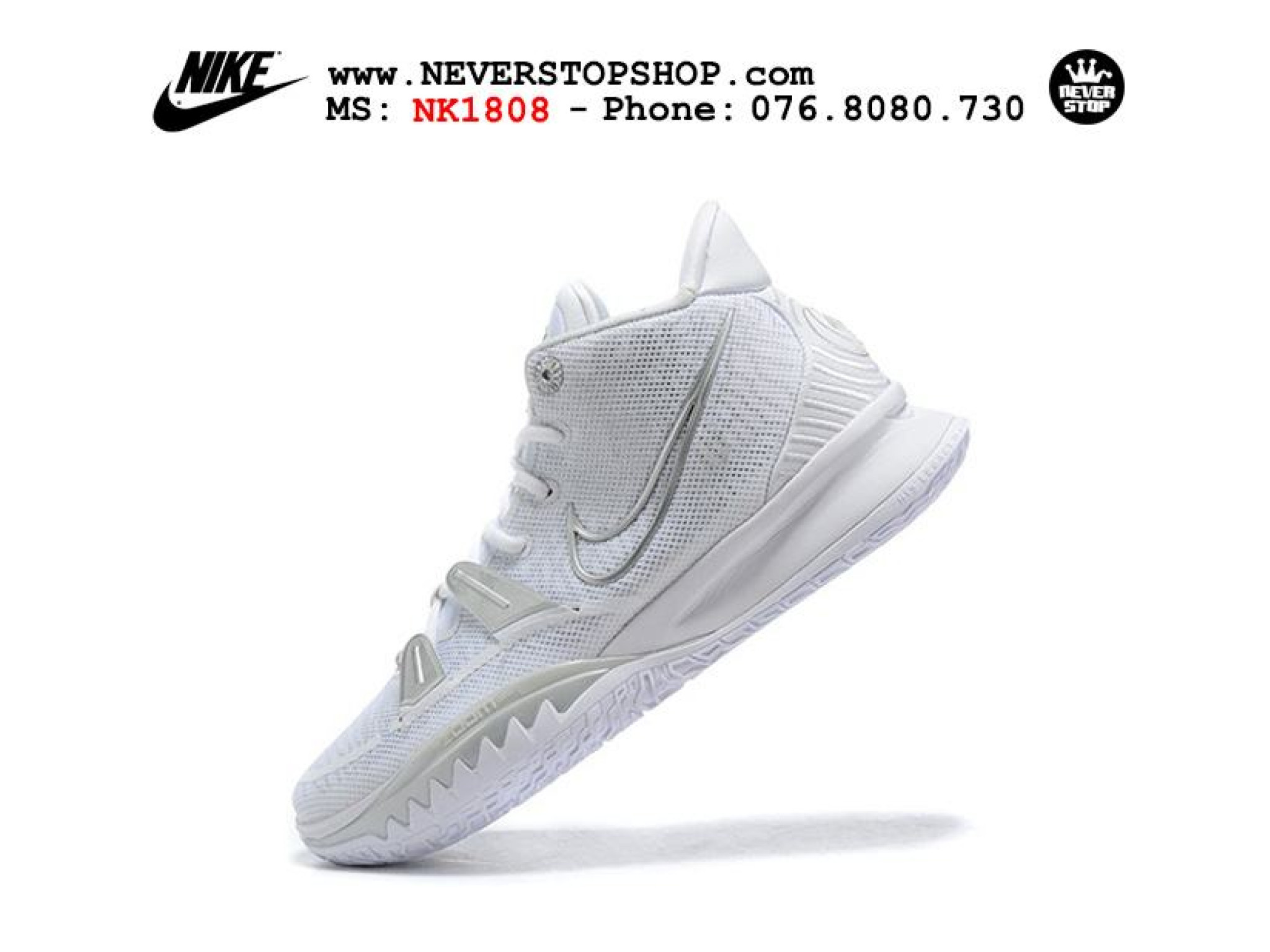 Giày NIKE KYRIE 7 WHITE SILVER cổ cao chuyên bóng rổ,