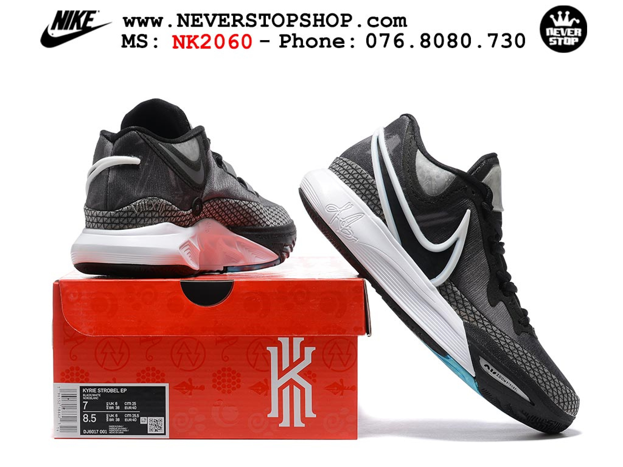 Giày bóng rổ nam cổ cao NIKE KYRIE 9 ORCA BLACK WHITE ...