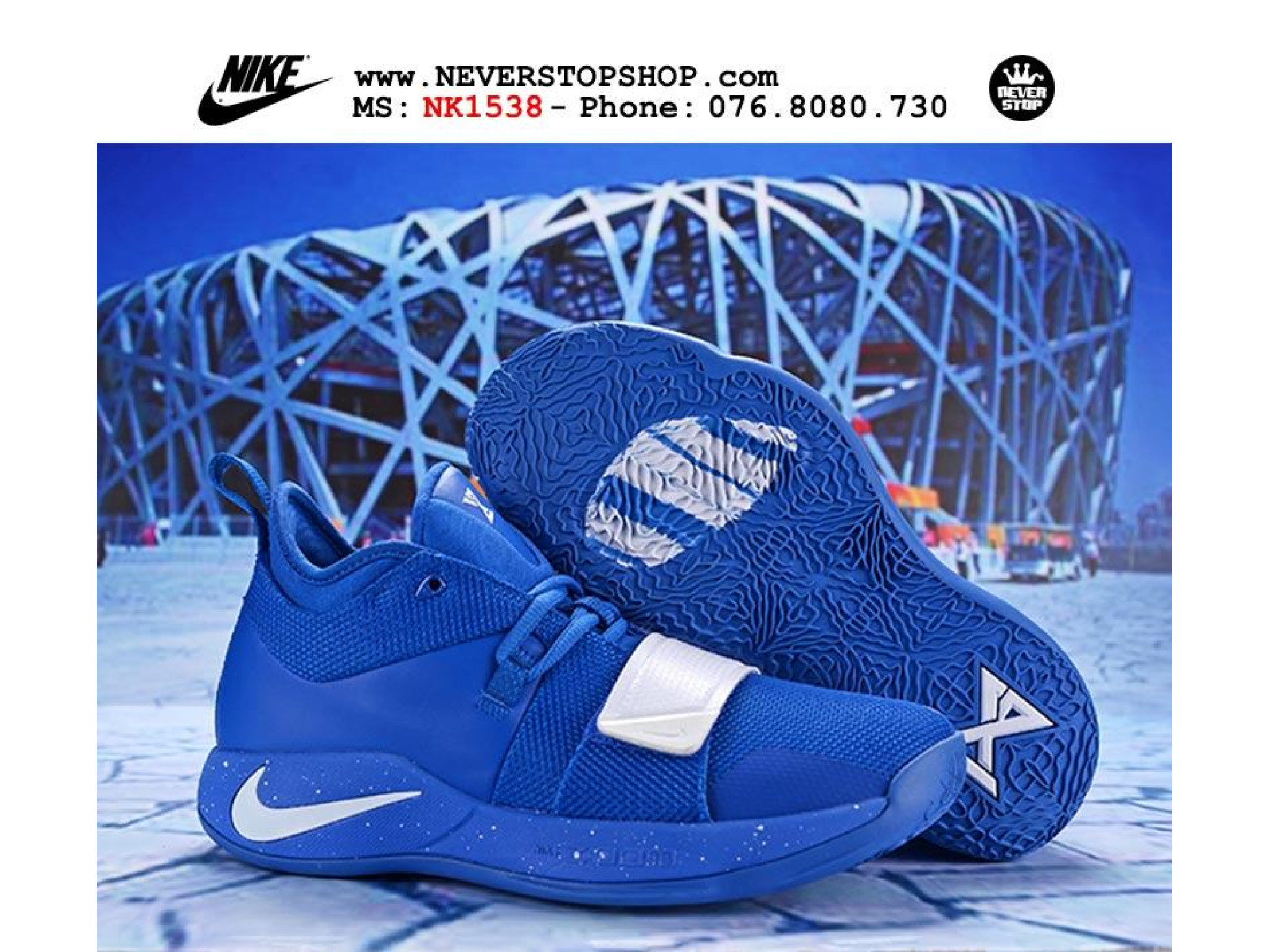 Giày NIKE PG 2.5 BLUE WHITE chuyên bóng rổ hàng sfake ...