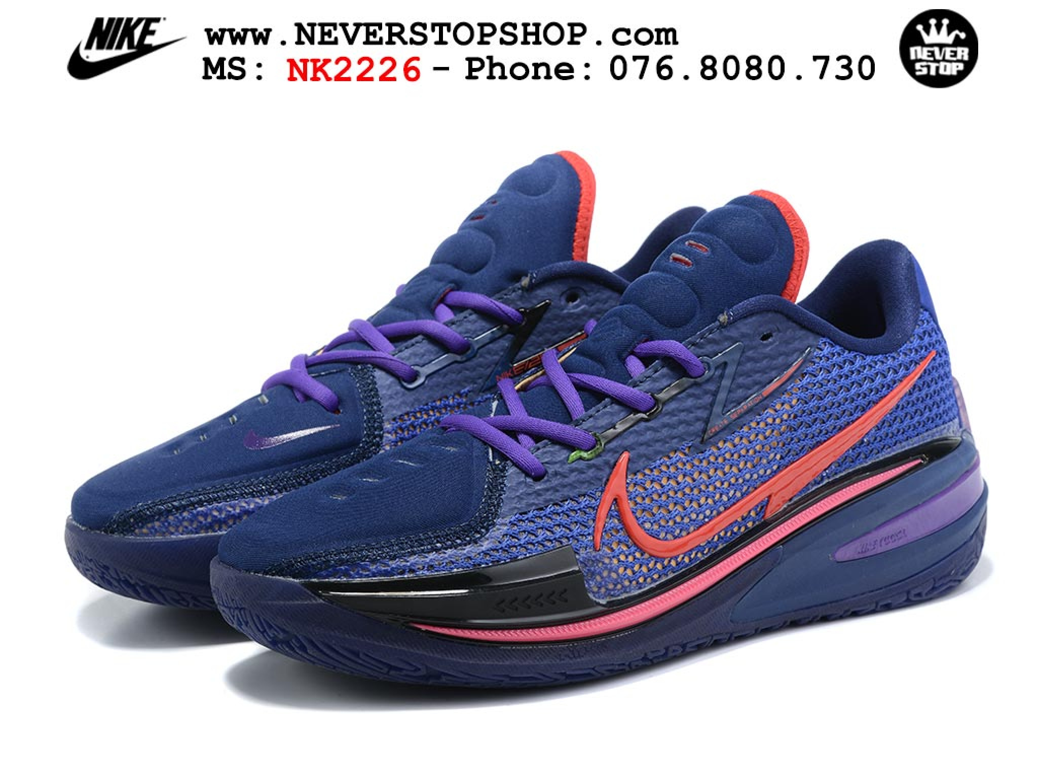 Giày bóng rổ nam NIKE ZOOM GT CUT 1 BLUE VOID SIREN RED ...