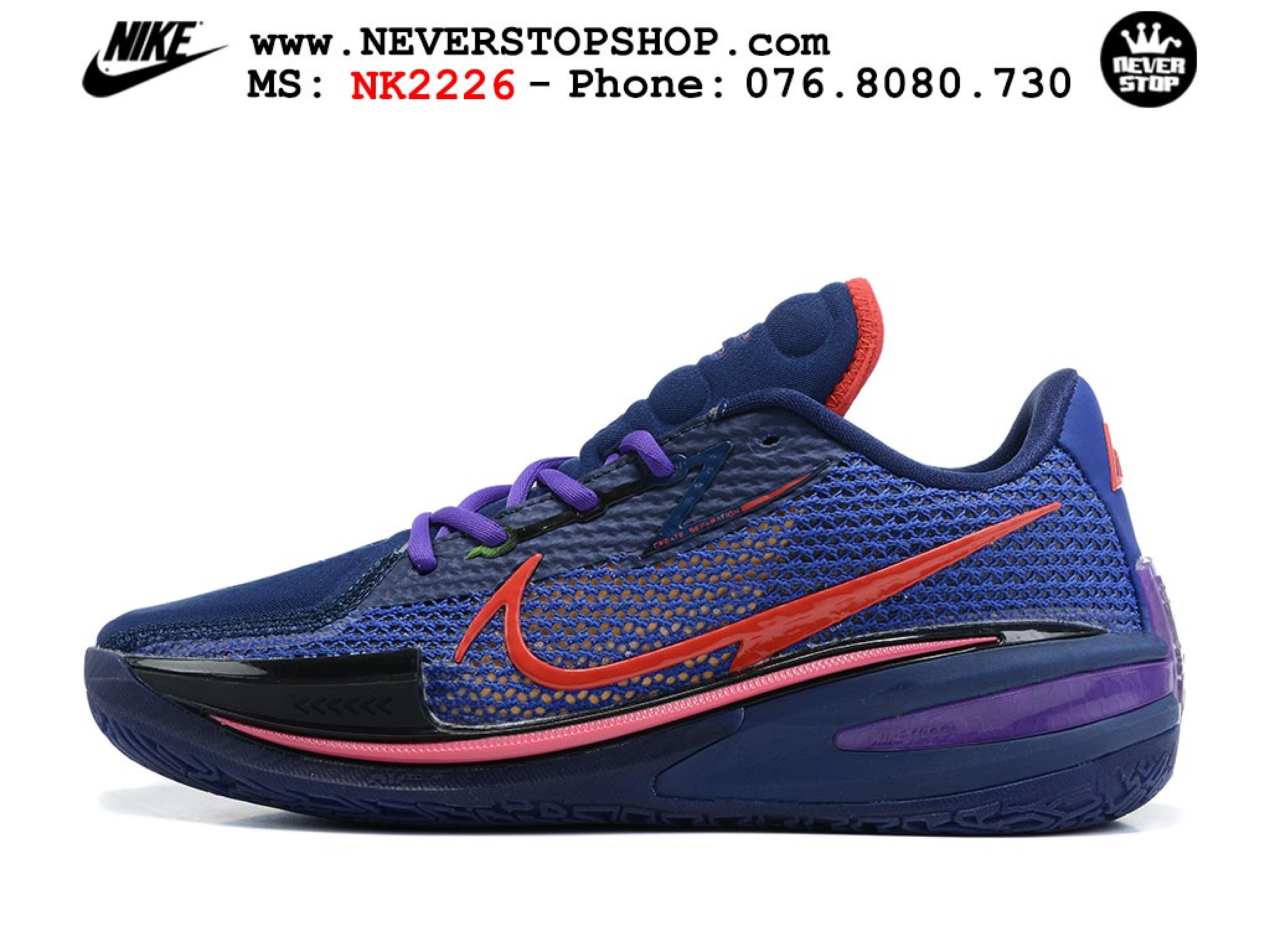 Giày bóng rổ nam NIKE ZOOM GT CUT 1 BLUE VOID SIREN RED ...