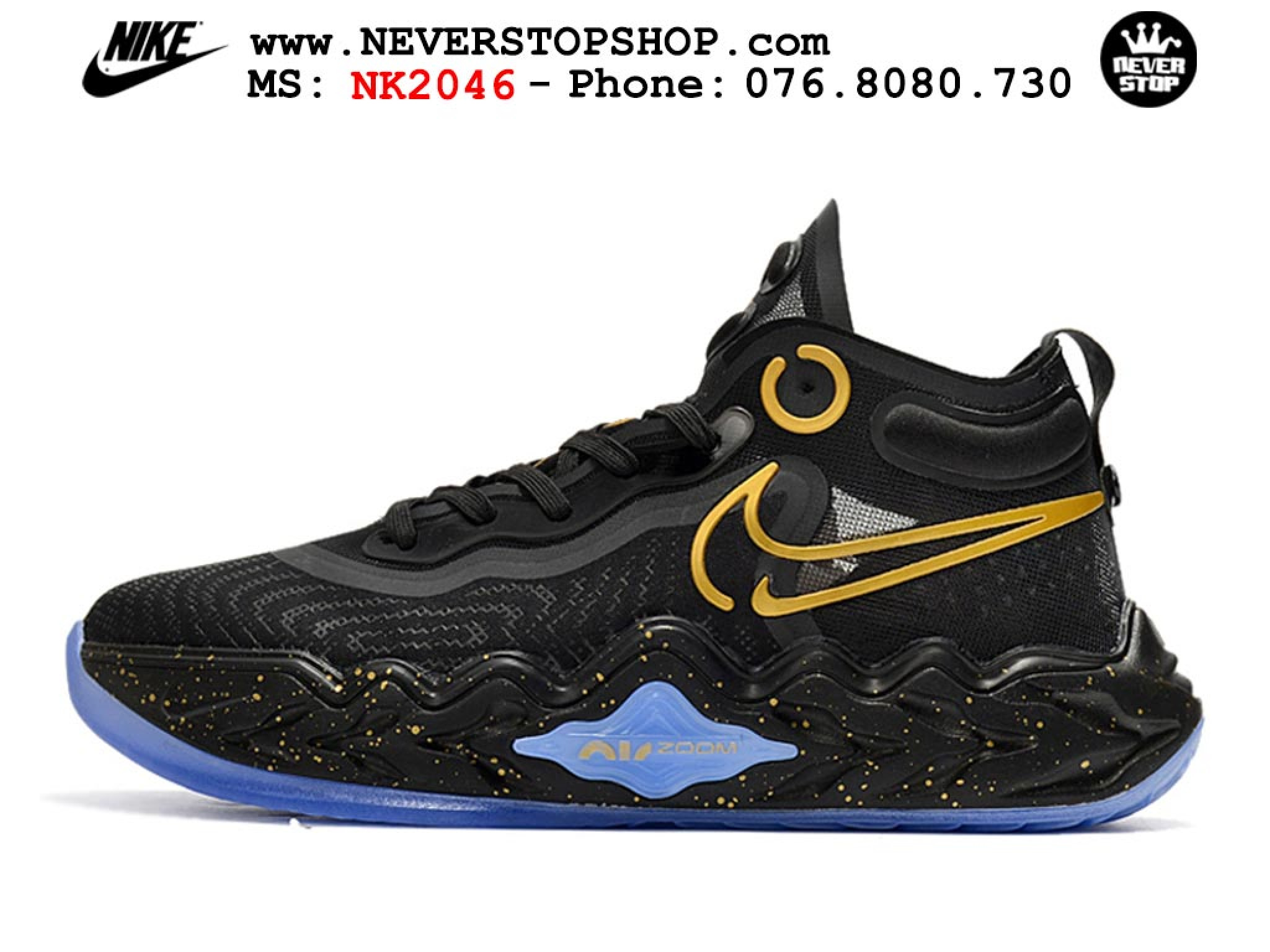 Giày bóng rổ nam NIKE ZOOM GT RUN BLACK GOLD cổ cao ...