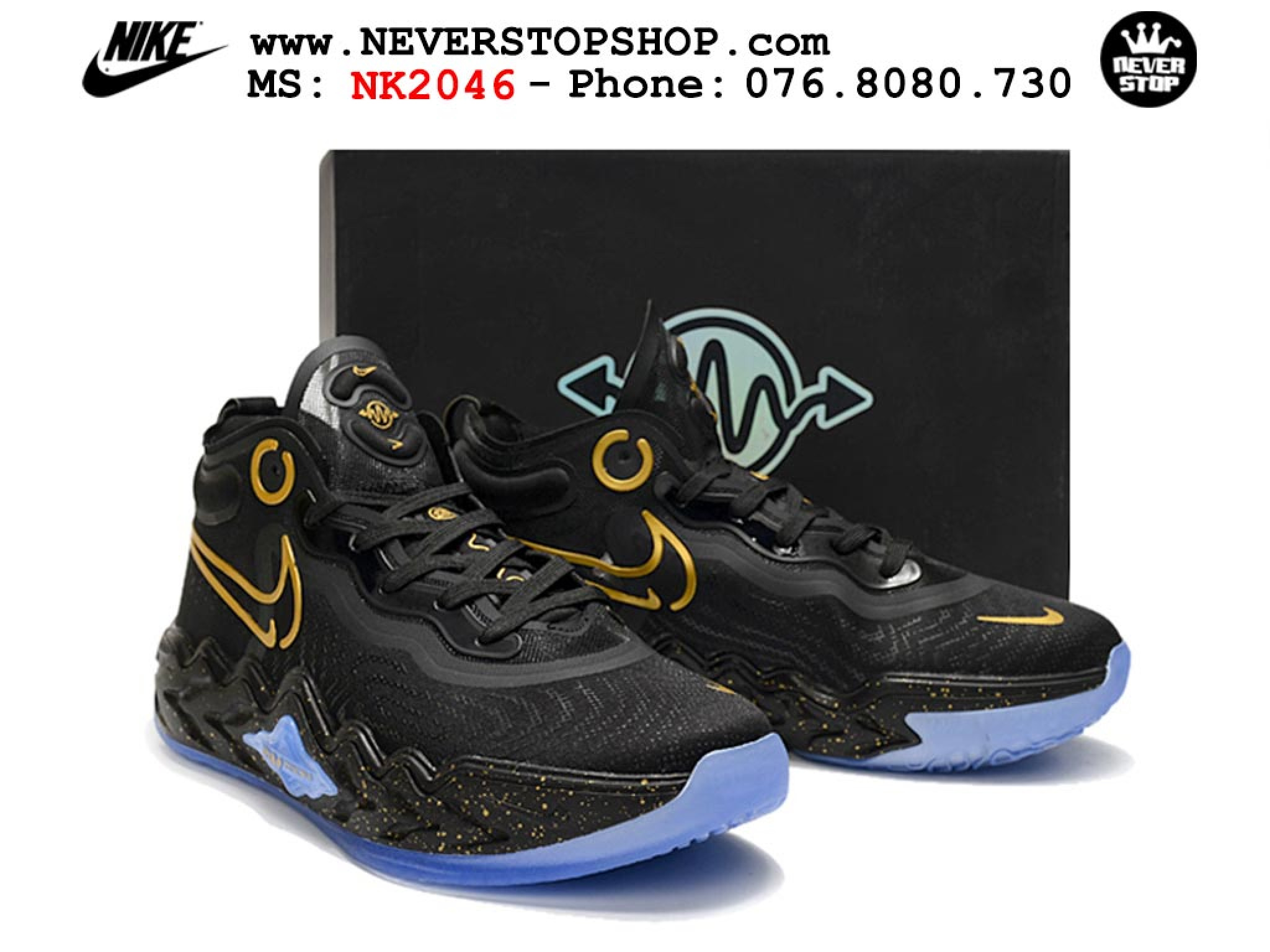 Giày bóng rổ nam NIKE ZOOM GT RUN BLACK GOLD cổ cao ...