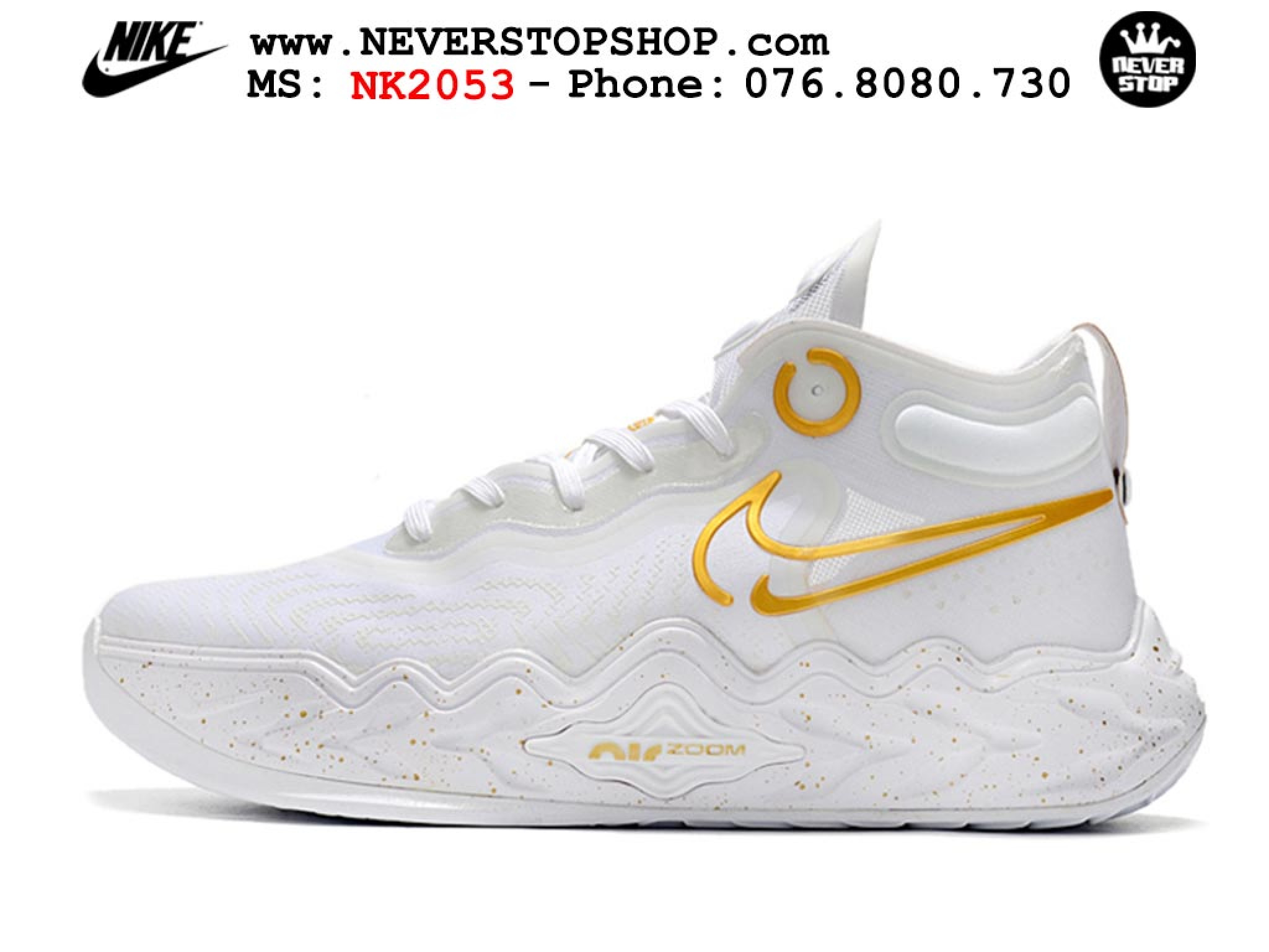 Giày bóng rổ nam NIKE ZOOM GT RUN WHITE GOLD cổ cao ...