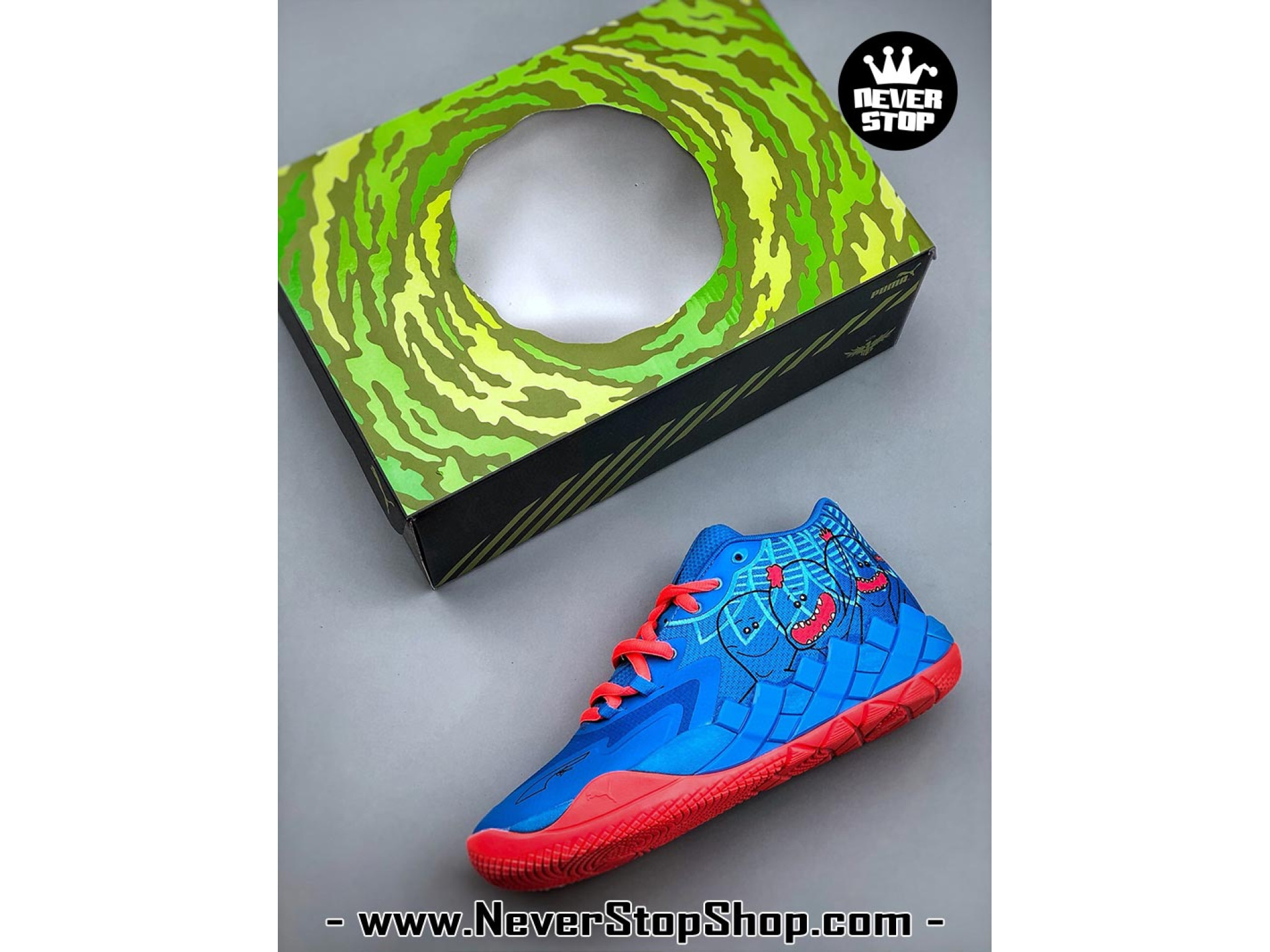 Giày bóng rổ nam PUMA MB 01 RICK AND MORTY BLUE ORANGE ...