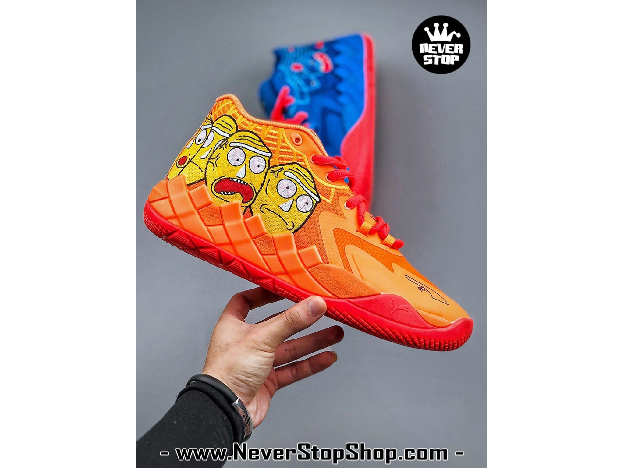Giày bóng rổ nam PUMA MB 01 RICK AND MORTY BLUE ORANGE ...