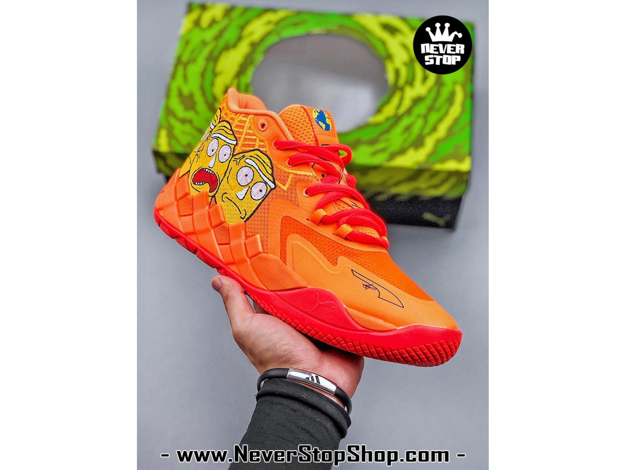 Giày bóng rổ nam PUMA MB 01 RICK AND MORTY BLUE ORANGE ...