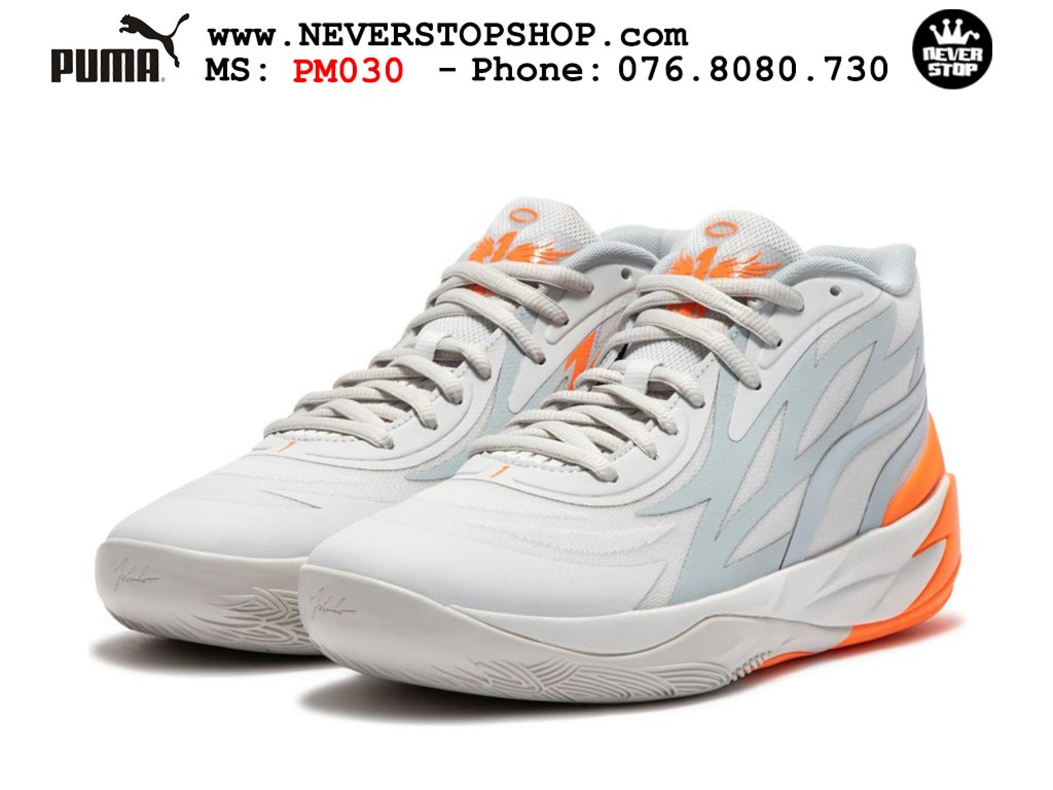 Giày (Order) : Giày bóng rổ nam PUMA MB 02 GREY ORANGE ...