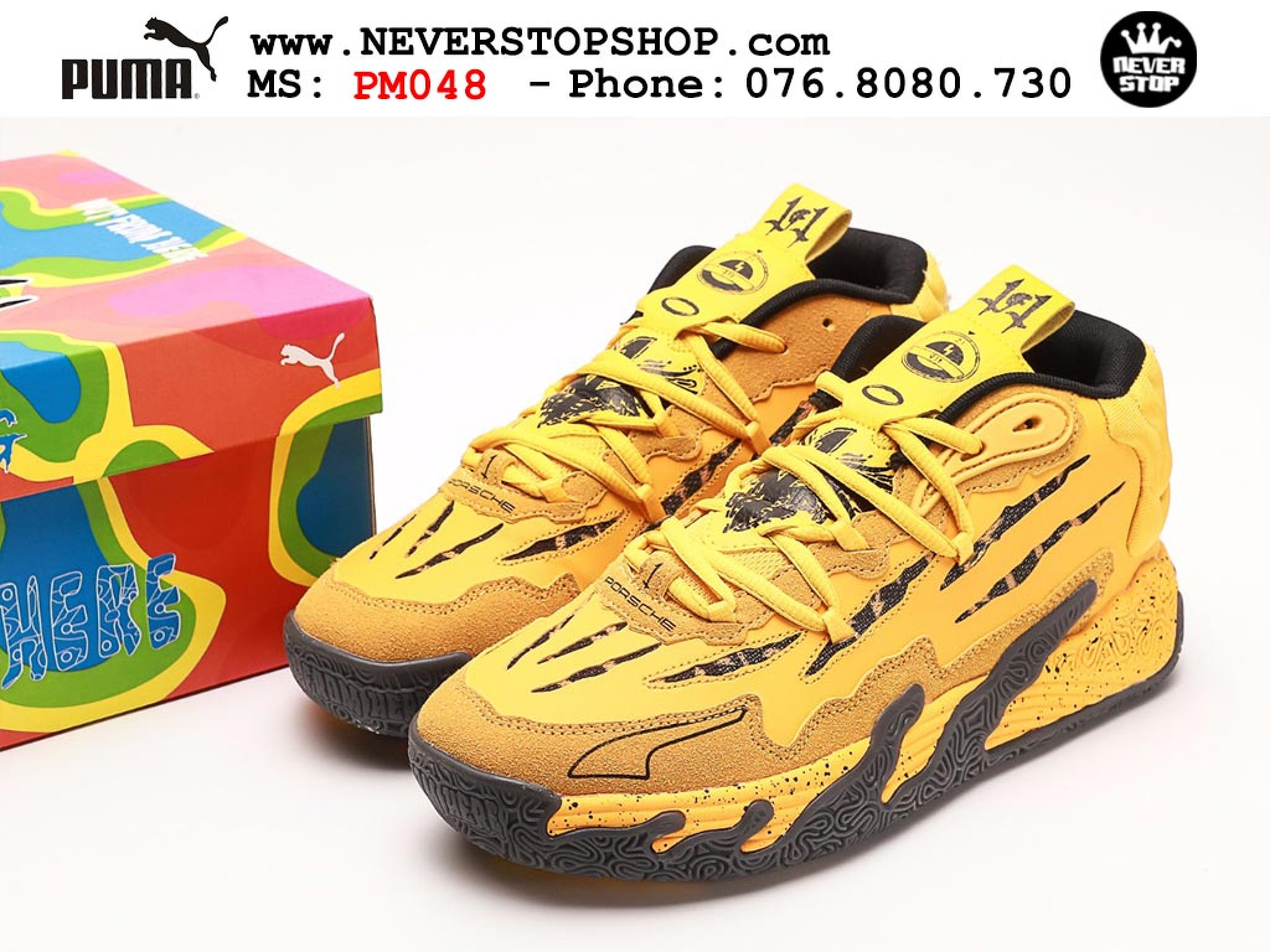 PUMA : Giày bóng rổ PUMA MB 03 PORSCHE YELLOW BLACK chuyên ...