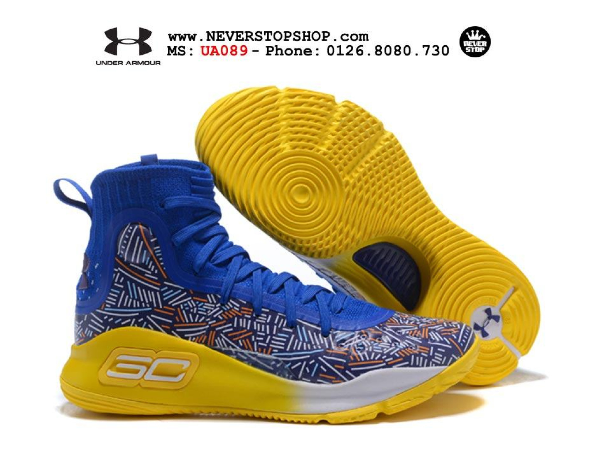 Giày bóng rổ UNDER ARMOUR CURRY 4 MULTICOLOR BLUE hàng ...