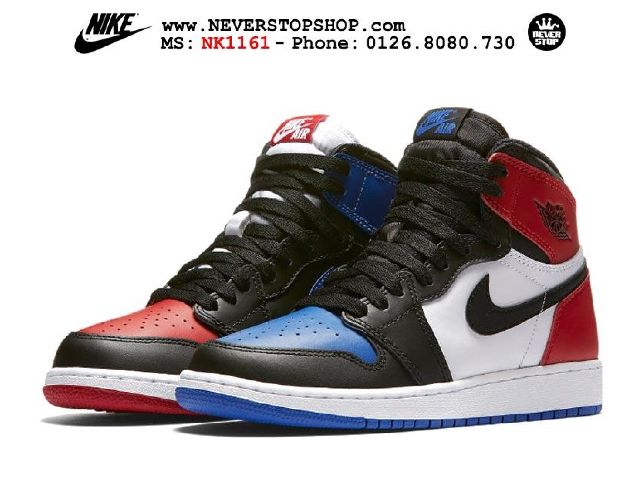 GIày NIKE JORDAN 1 TOP THREE đơn giản nhưng chất,