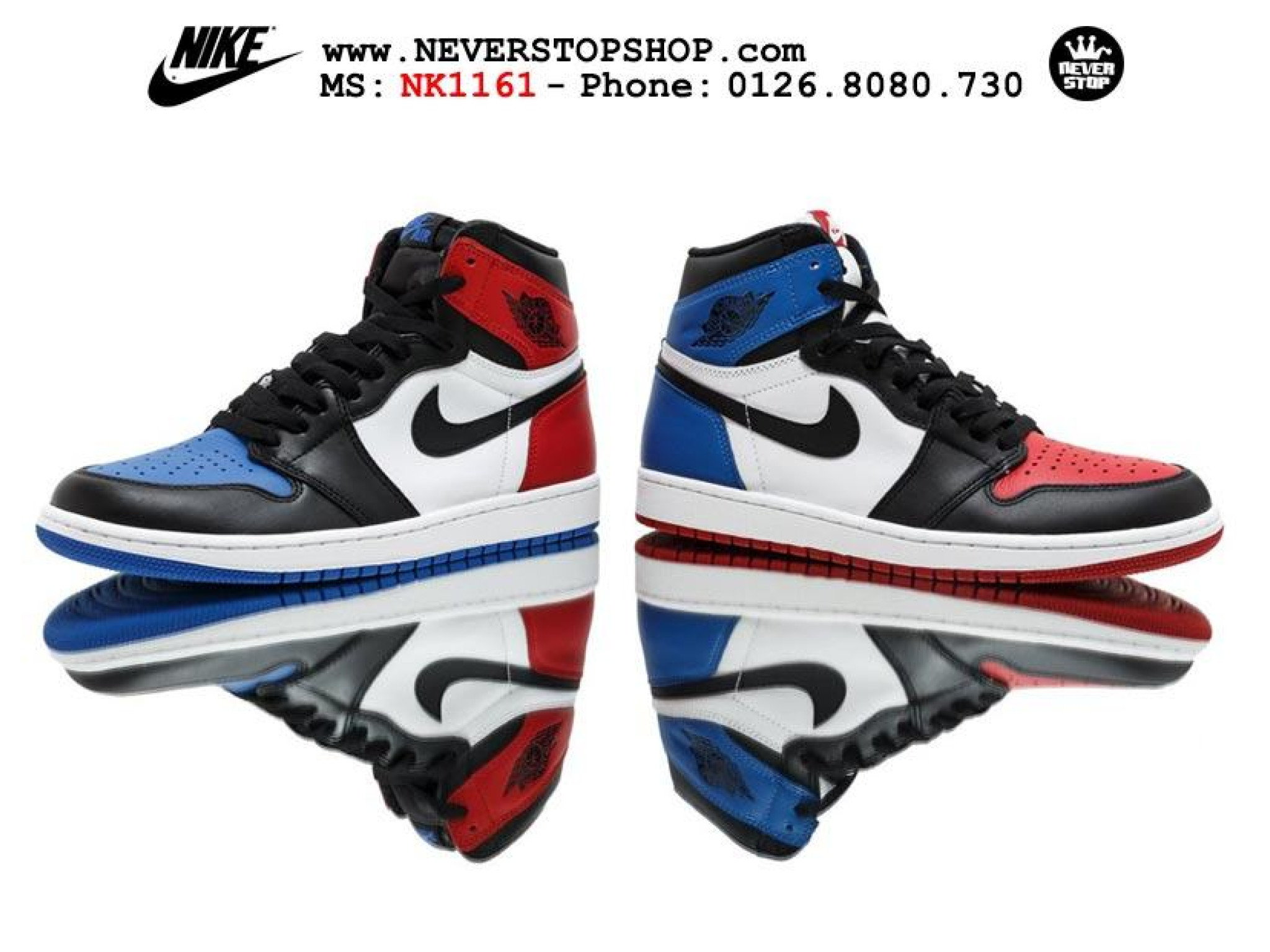 GIày NIKE JORDAN 1 TOP THREE đơn giản nhưng chất,