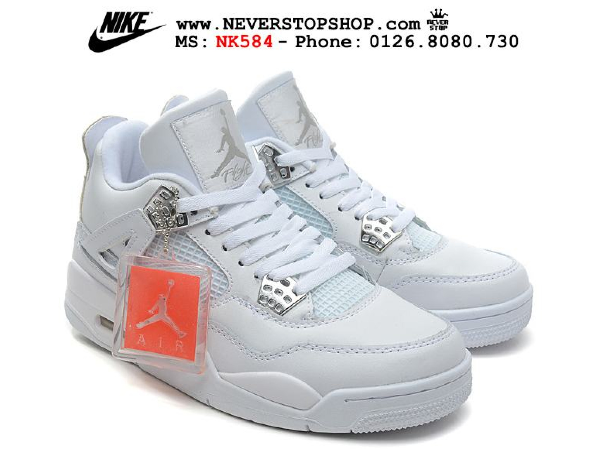 Nike Jordan 4 : Giày nam nữ NIKE JORDAN 4 All White hàng ...