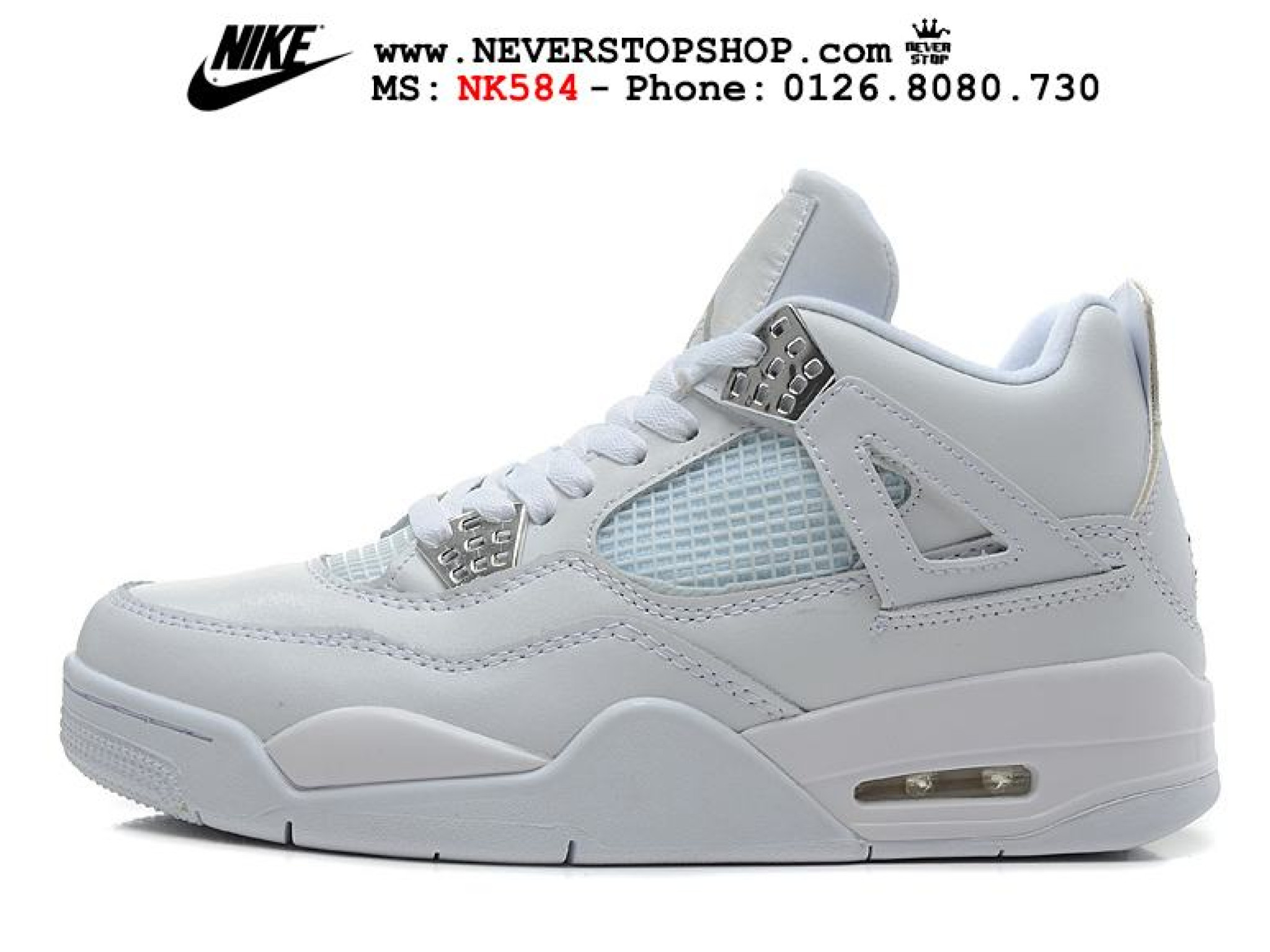 Nike Jordan 4 : Giày nam nữ NIKE JORDAN 4 All White hàng ...