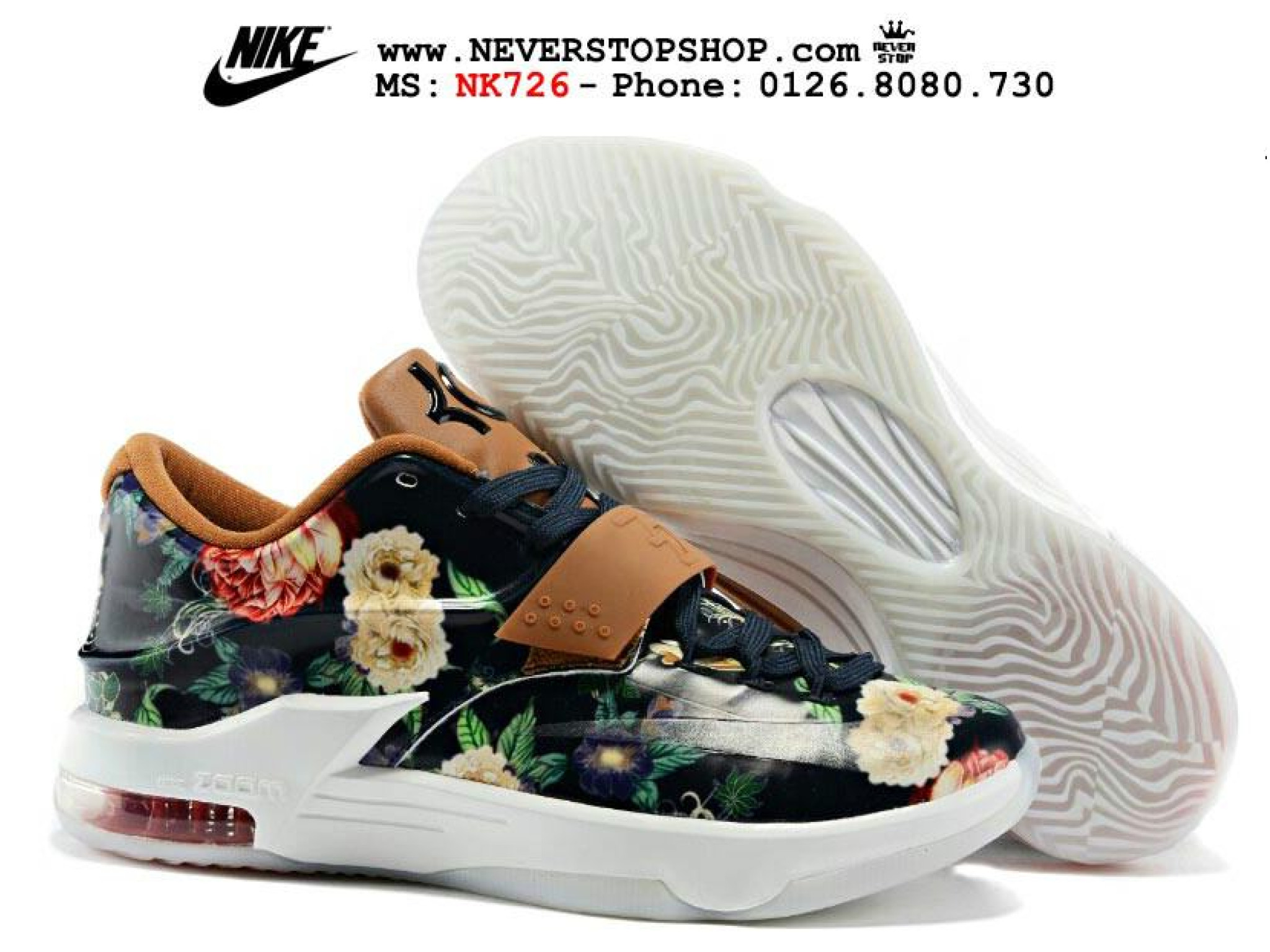 Giày bóng rổ NIKE KD 7 FLORAL chuyên đấu giải,