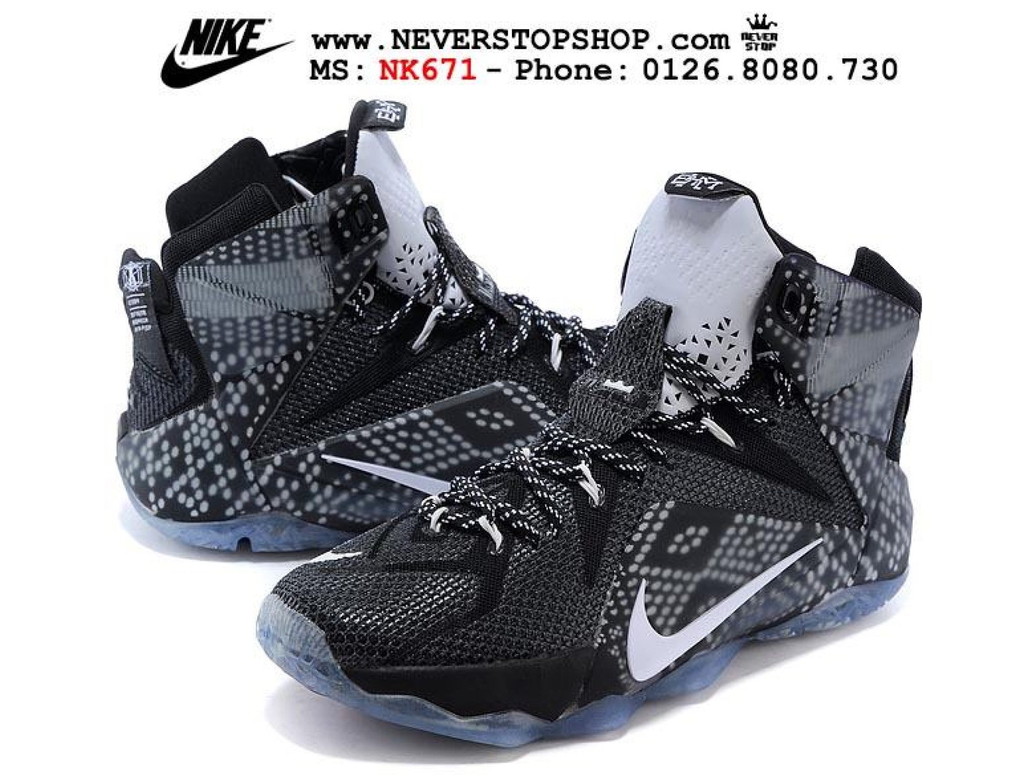 Giày bóng rổ NIKE LEBRON 12 BHM hàng đẹp cực chất,